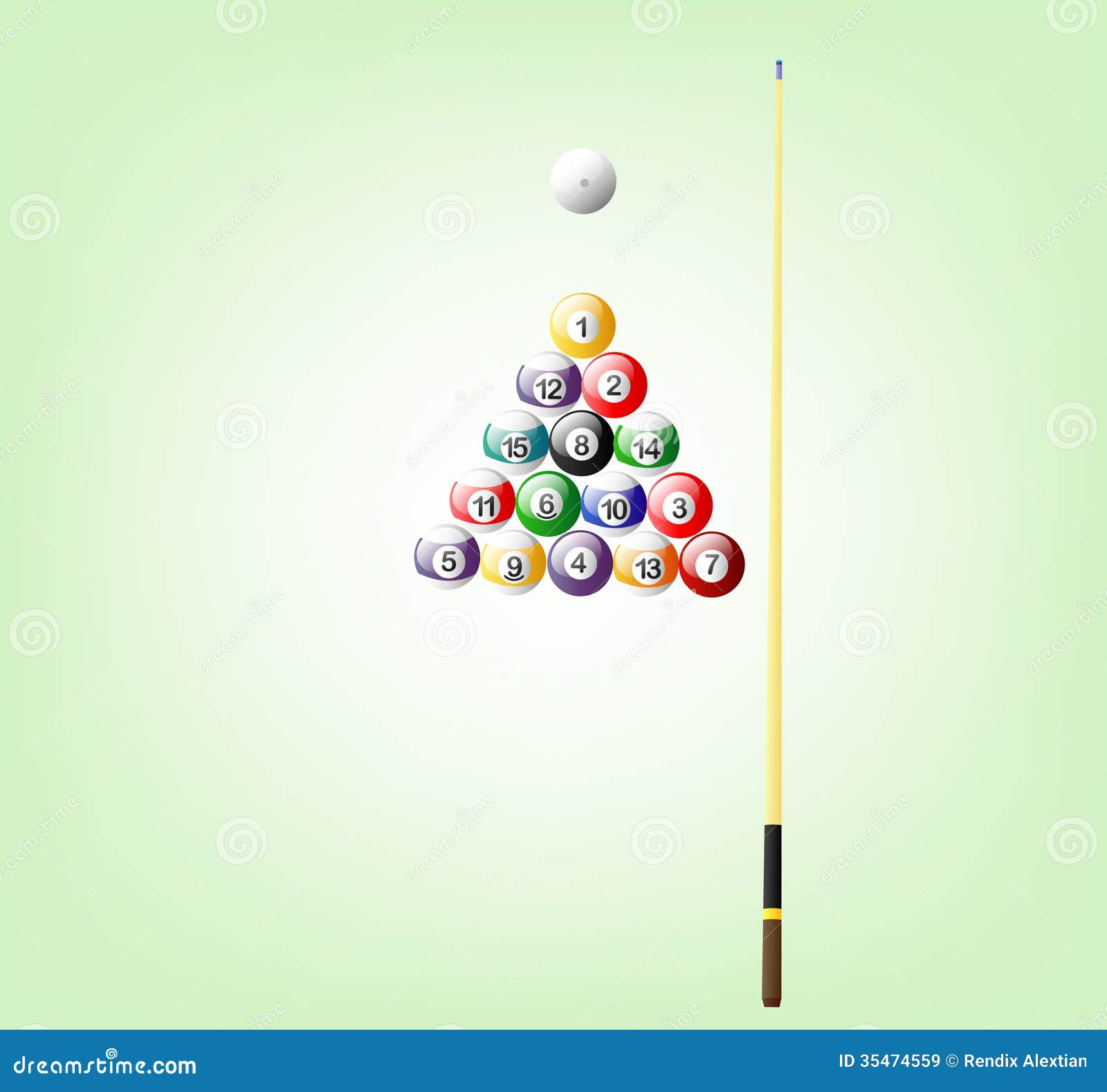 Real Billiard Ball Object stock illustration. Illustration of shiny ...