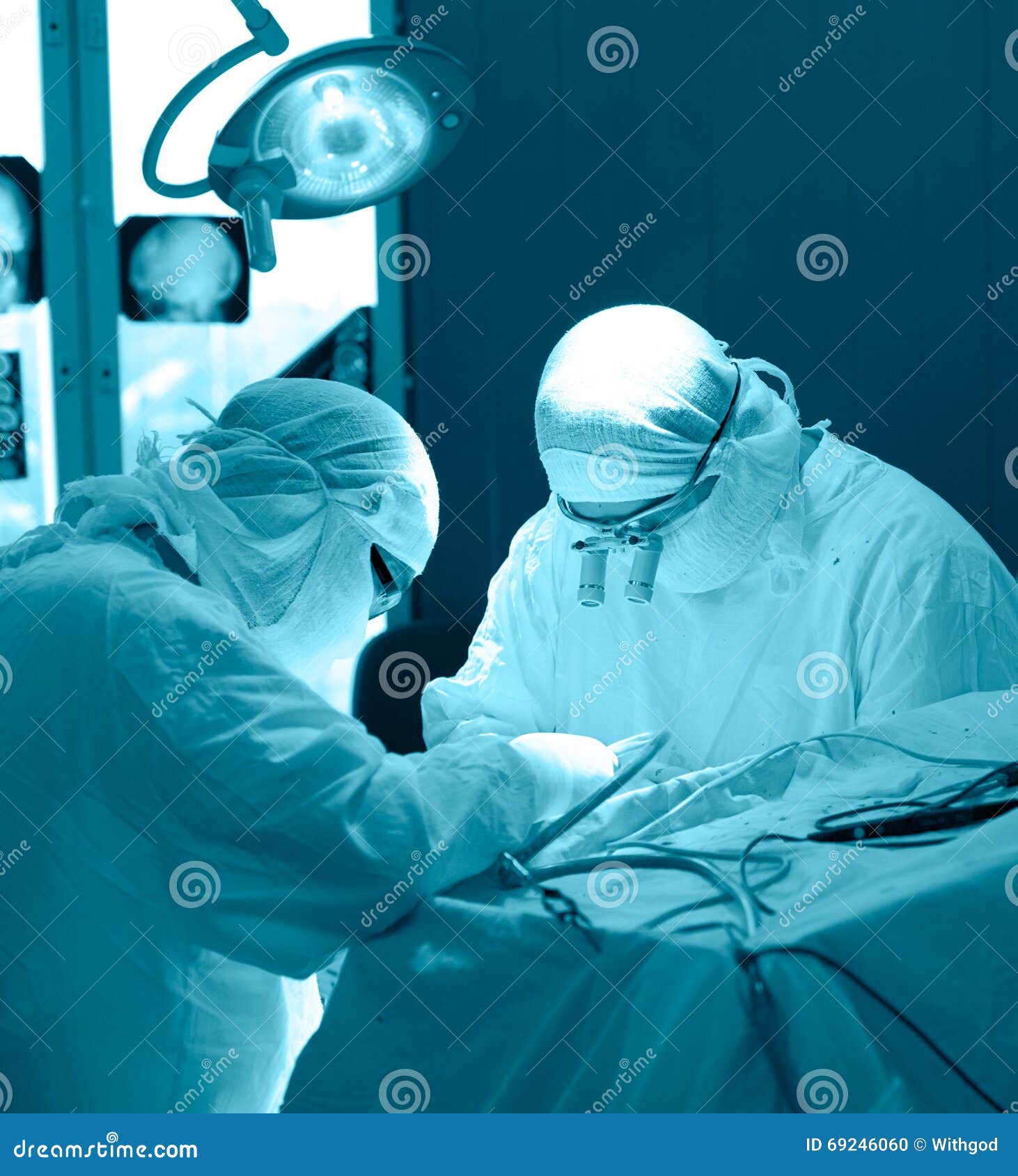 Real Brain Surgery, Blue Toning Stock Photo - Image of frame ...