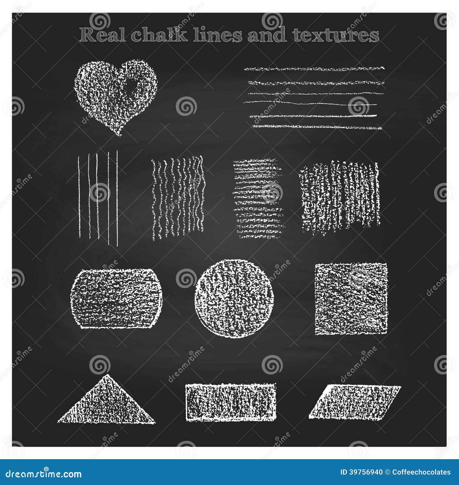 Real chalk patterns stock vector. Illustration of border - 39756940