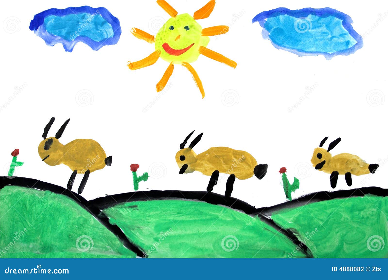 Real child drawing stock illustration. Illustration of little - 4888082