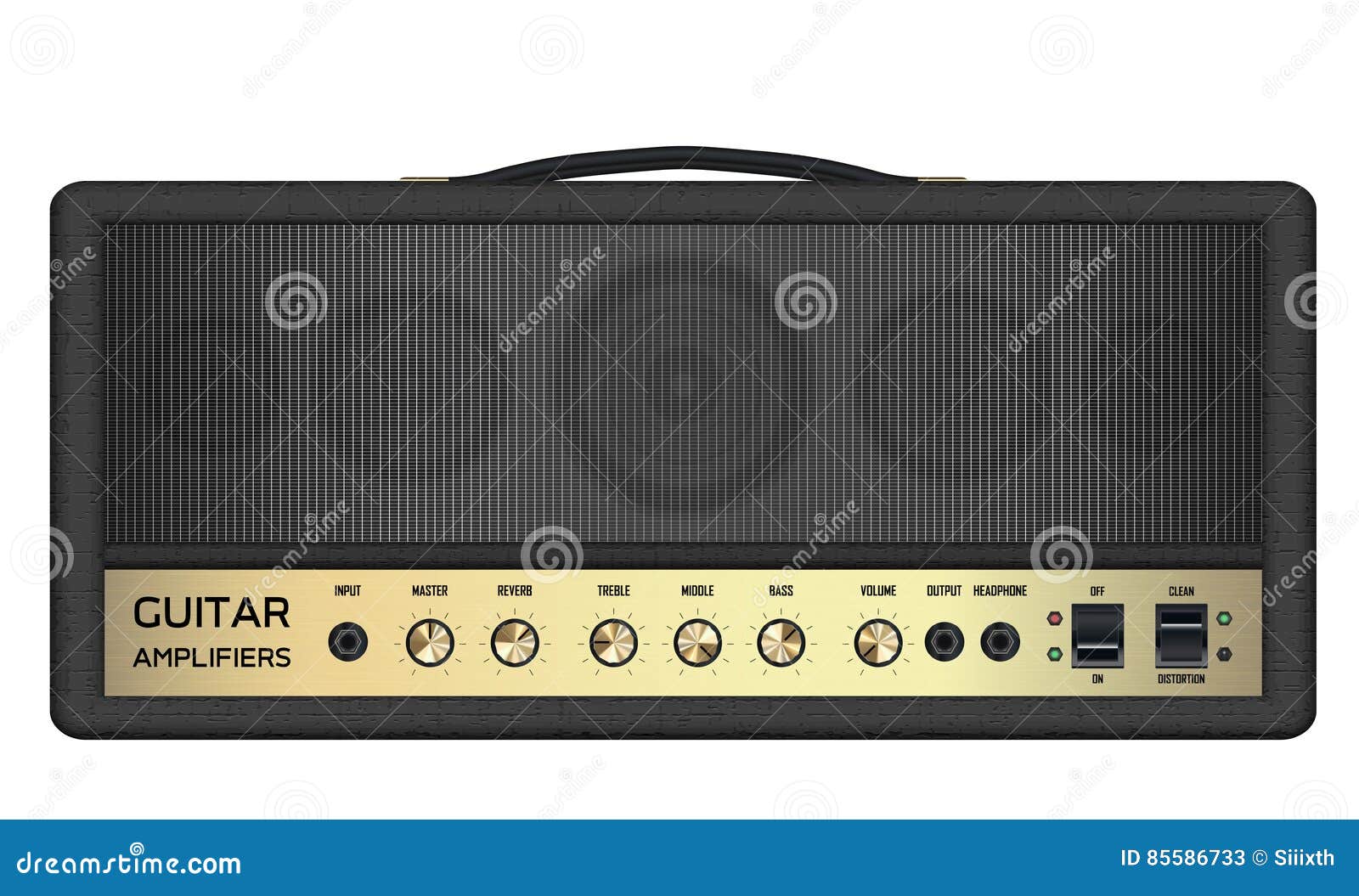 Real Classic Black Guitar Amplifier Vector Stock Vector - Illustration ...