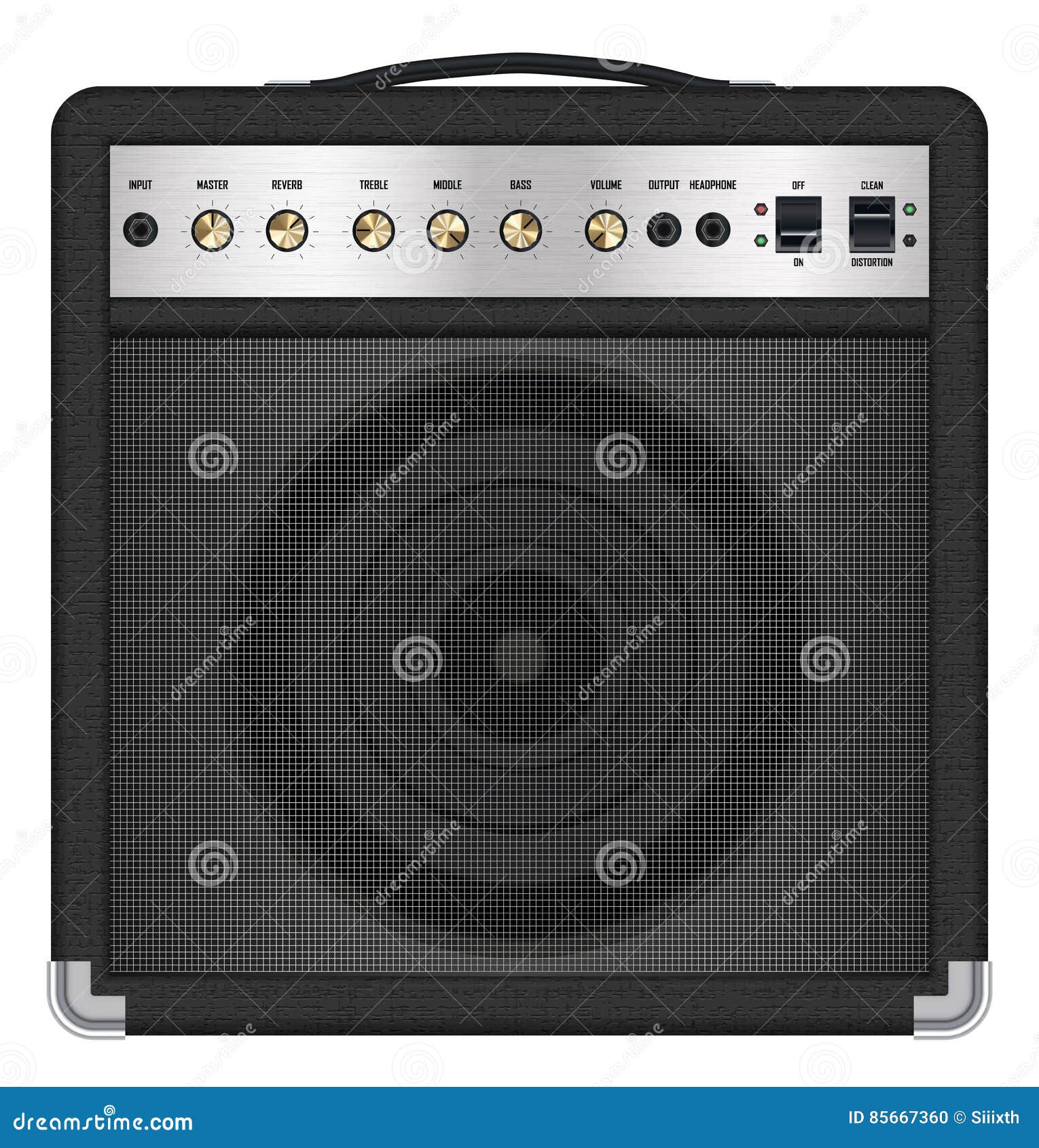 Real Classic Black Guitar Amplifier Vector Stock Vector - Illustration ...