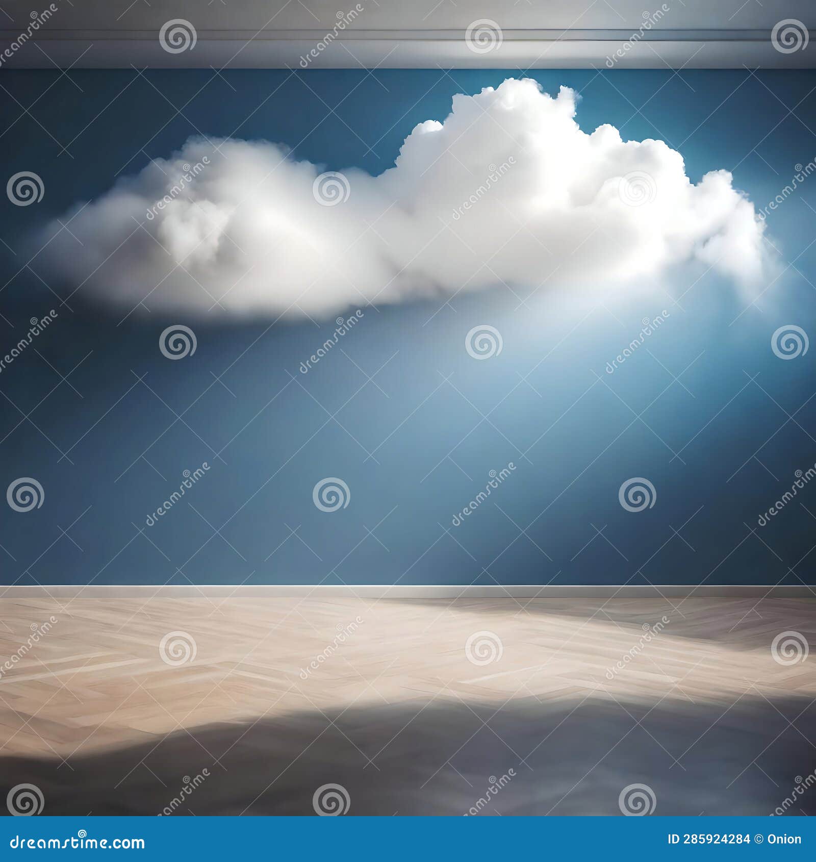 Real Cloud in an Empty Room - Ai Generated Image Stock Illustration ...