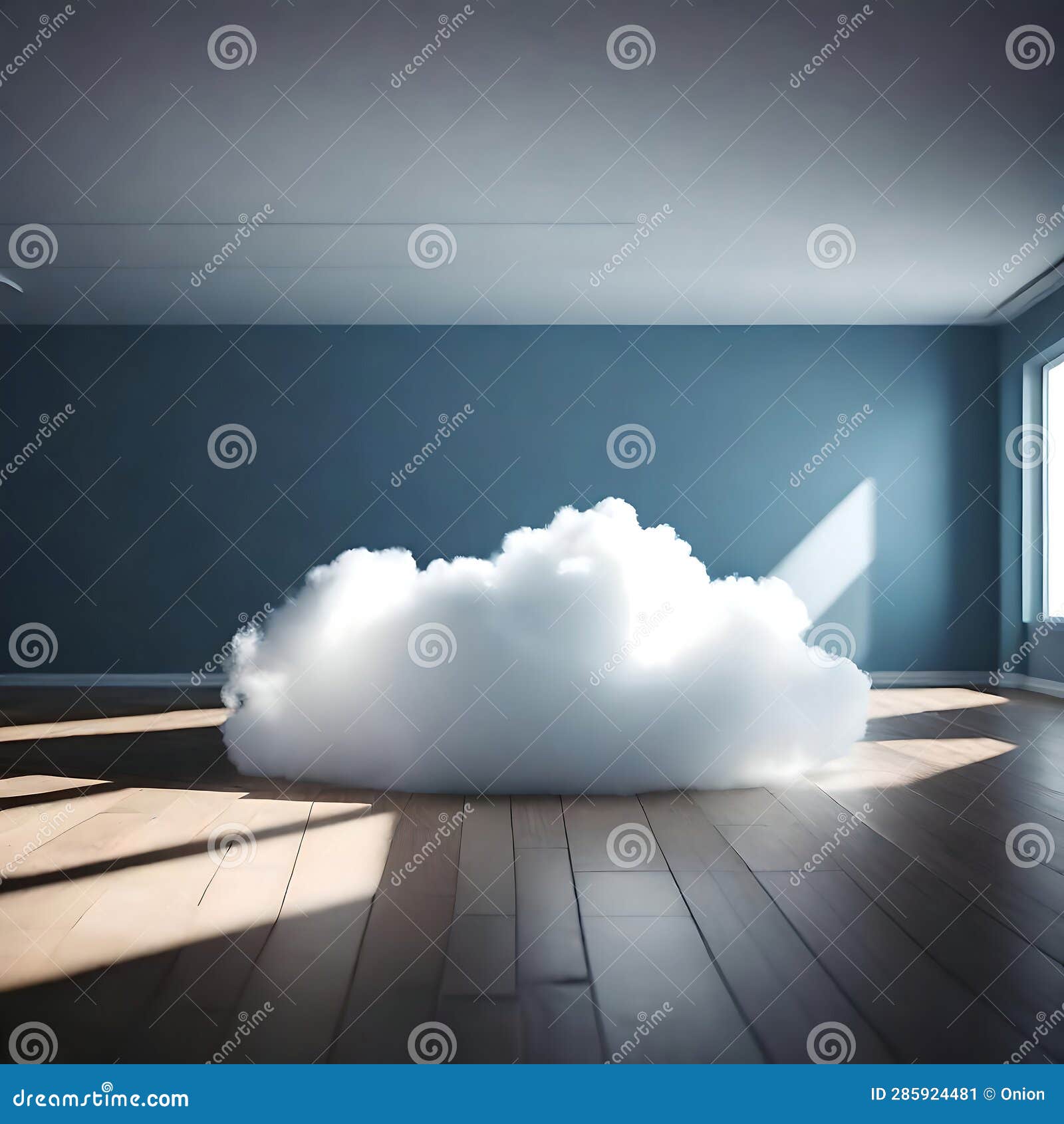 Real Cloud in an Empty Room - Ai Generated Image Stock Illustration ...