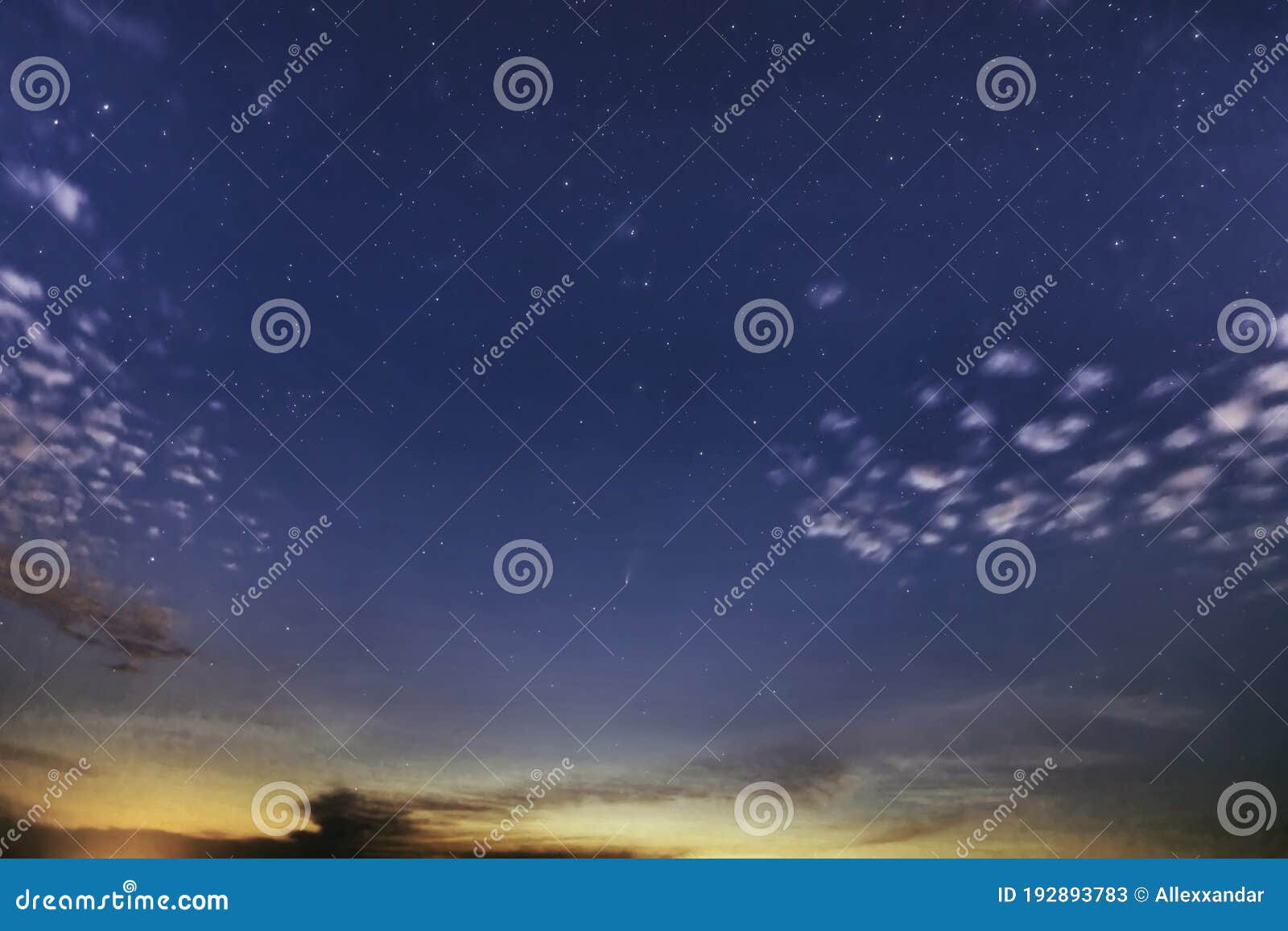 Real Comet in the Beautiful Night Sky Stock Image - Image of beautiful ...