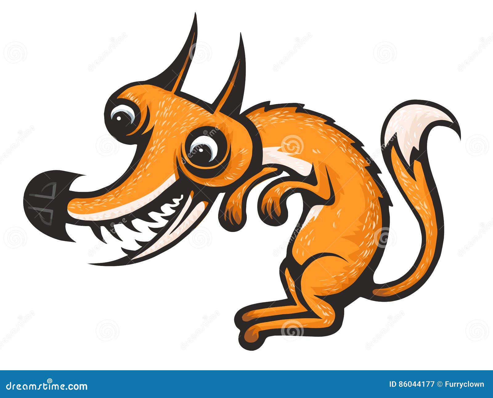 Real Crazy Fox. Cartoon Vector Image Stock Vector - Illustration of ...