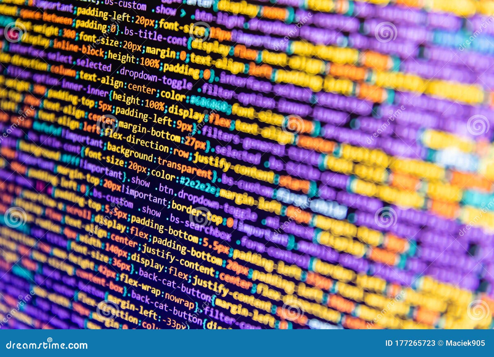 Real Css Code Developing Screen Developer Working On Program Codes Coding Application By