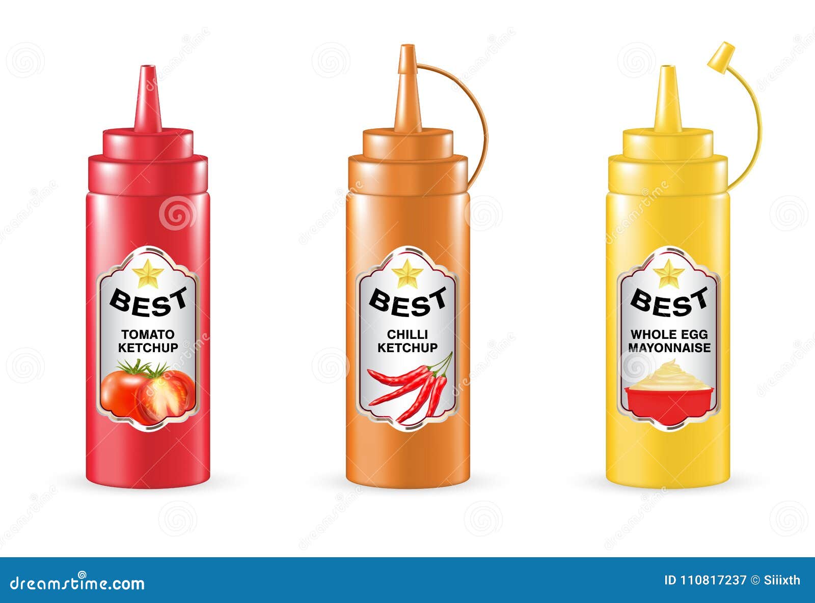 Real 3d Chilli Tomato Mayonnaise Sauce Tube Stock Vector - Illustration ...