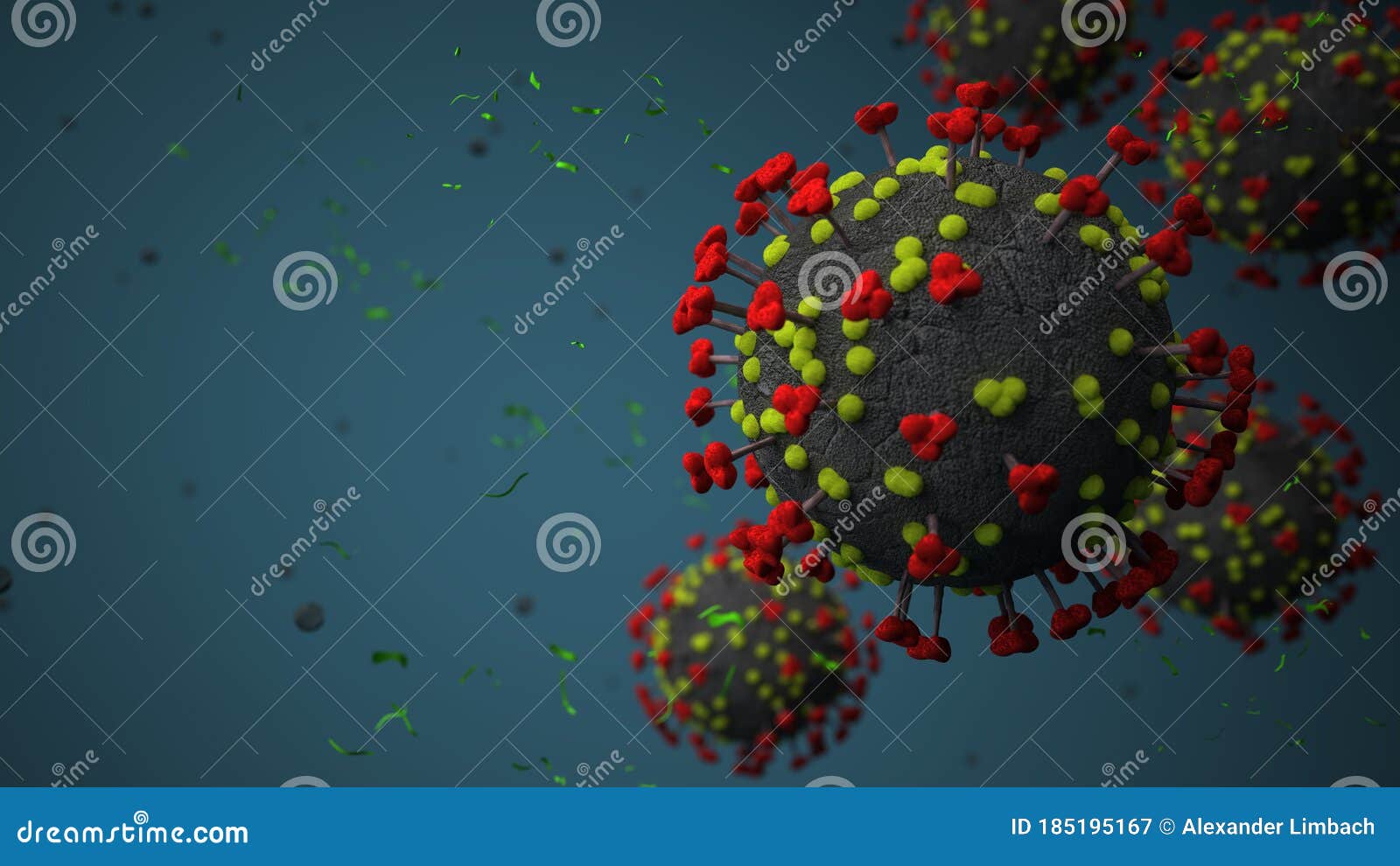 The Real 3d Models of the Corona Virus on the Side Stock Illustration ...