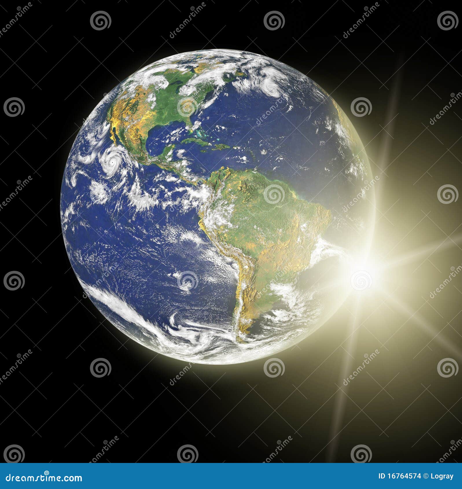 Real Earth Planet in Yellow Sun Stock Illustration - Illustration of ...