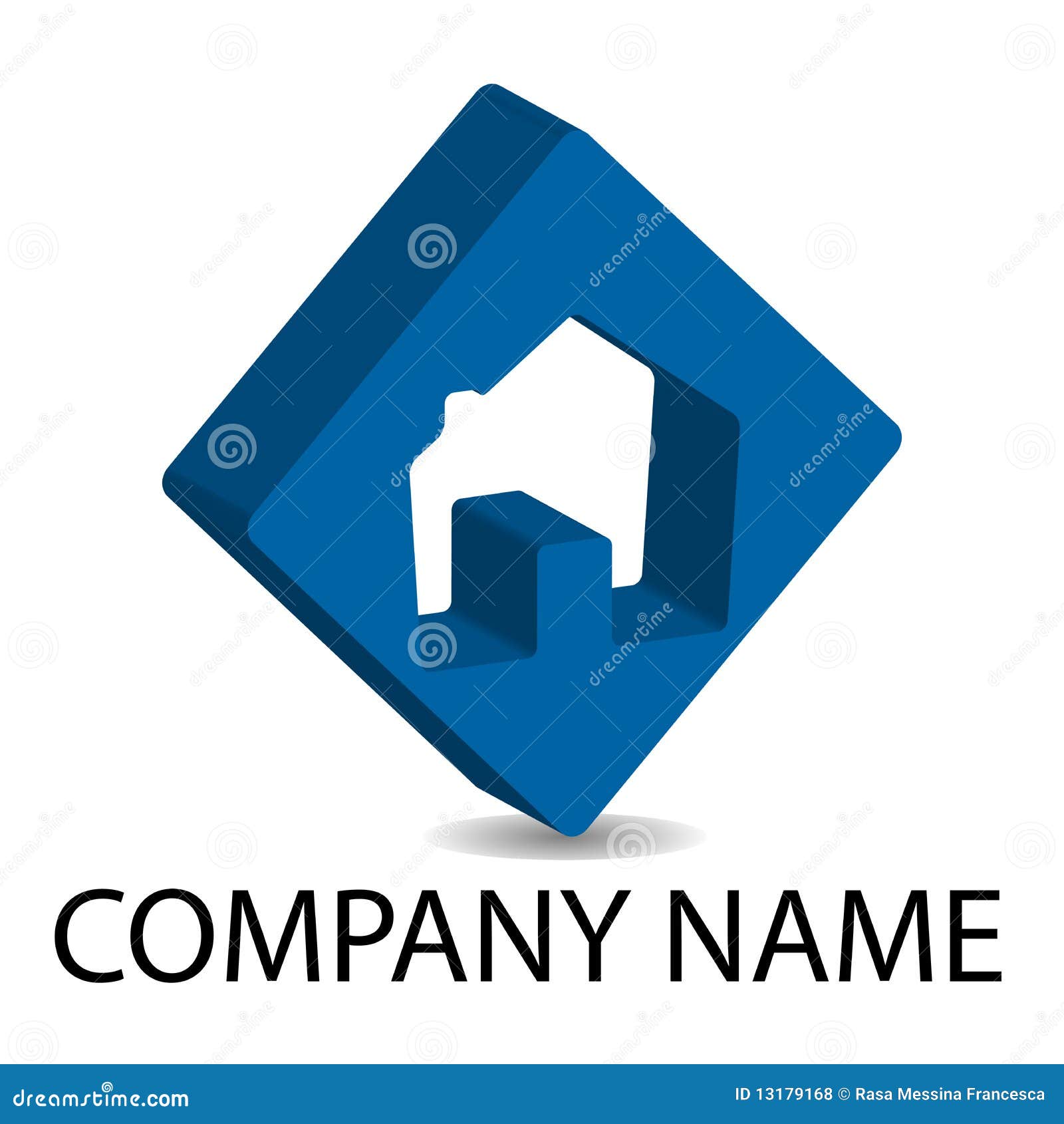 Real estate 3D logo - blue stock vector. Illustration of business ...