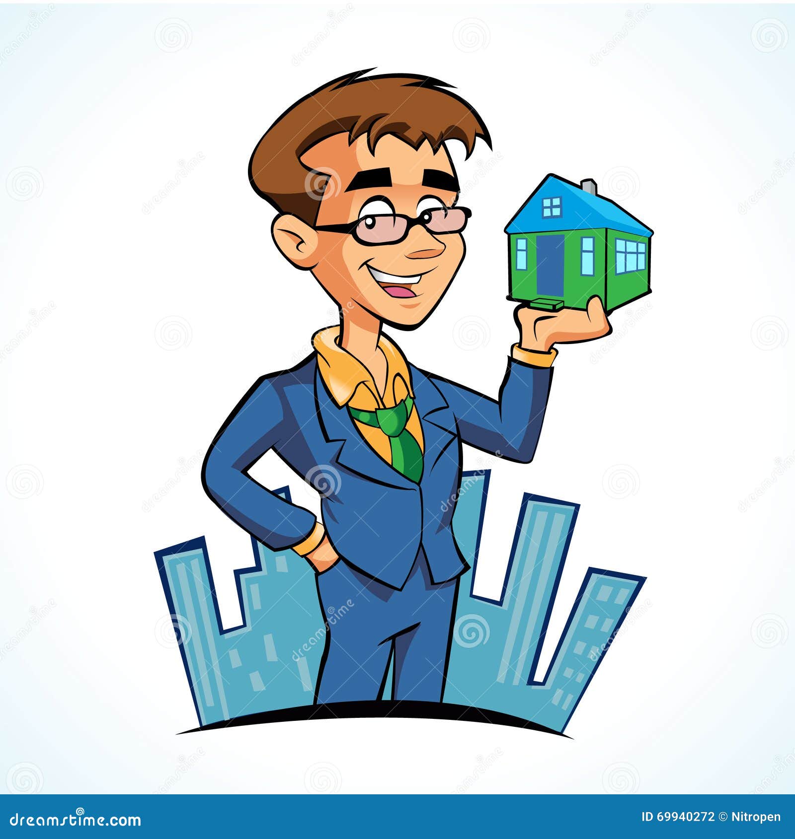 Real estate agent cartoon stock vector. Illustration of human - 69940272