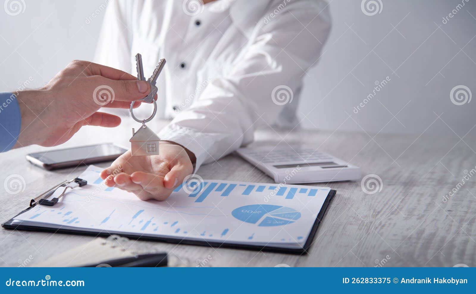 Real Estate Agent Giving Keys To Customer Stock Image - Image of broker ...