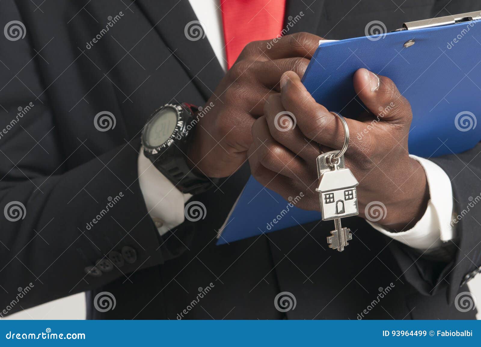 Real Estate Agent Handing Over House Keys. Stock Image - Image of ...