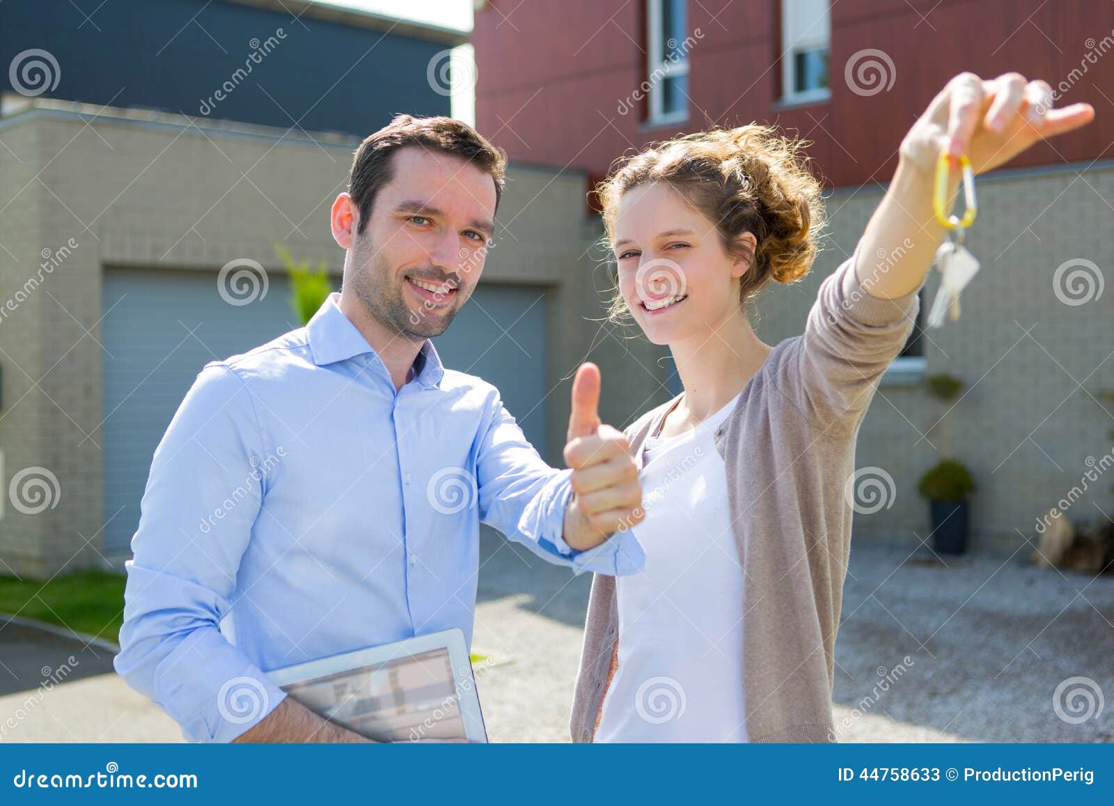 Real Estate Agent Handing Over Keys Stock Image - Image of buyer, roof ...