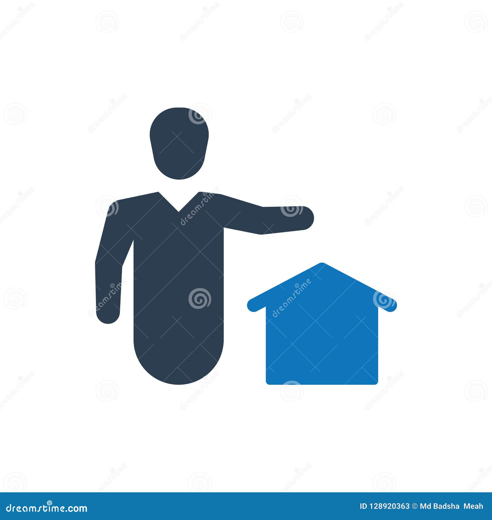 Real Estate Agent Icon stock vector. Illustration of property - 128920363