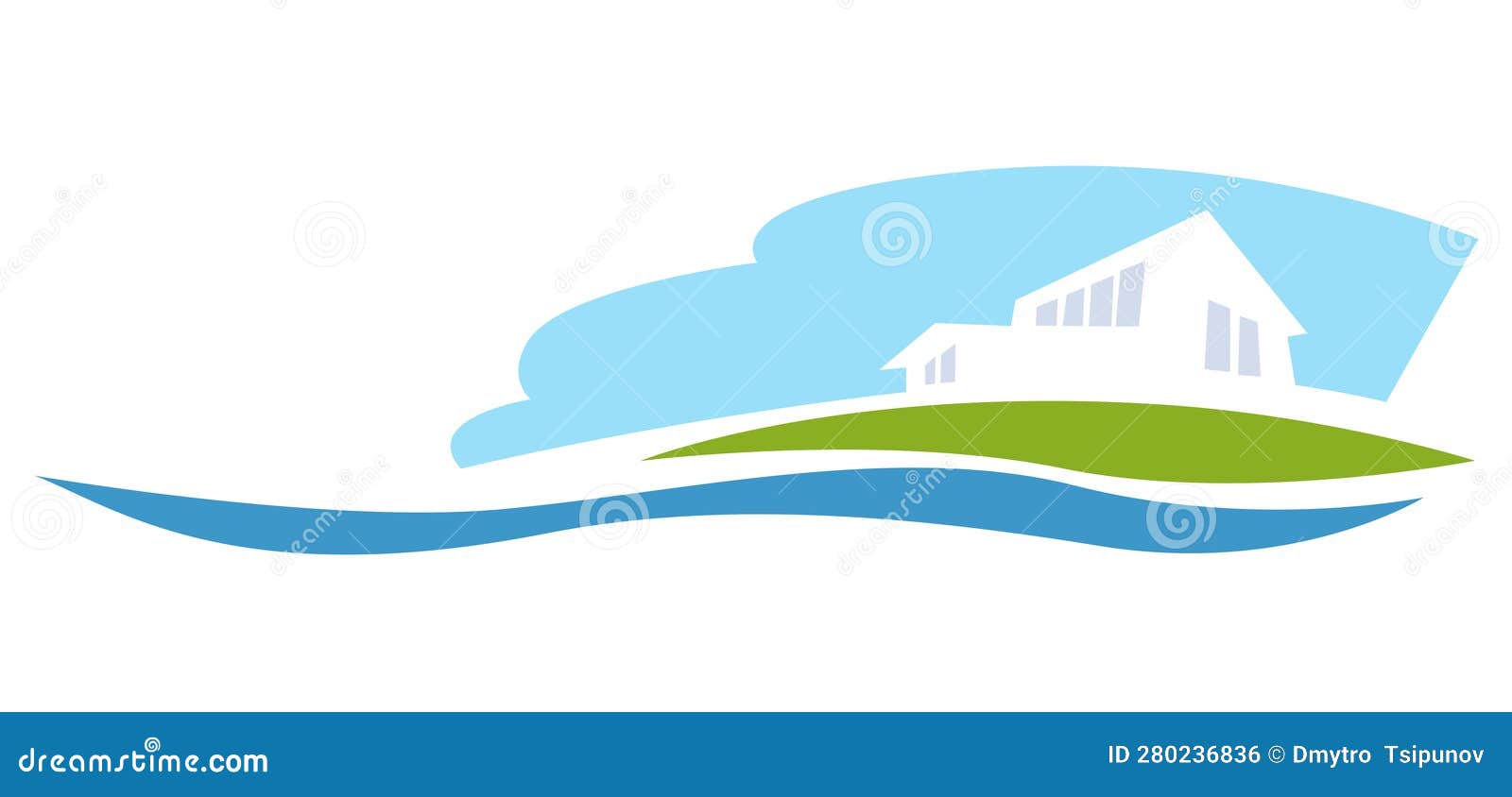 Real Estate Agent Logo. a Stylized Image of a Beach House on the Shore ...