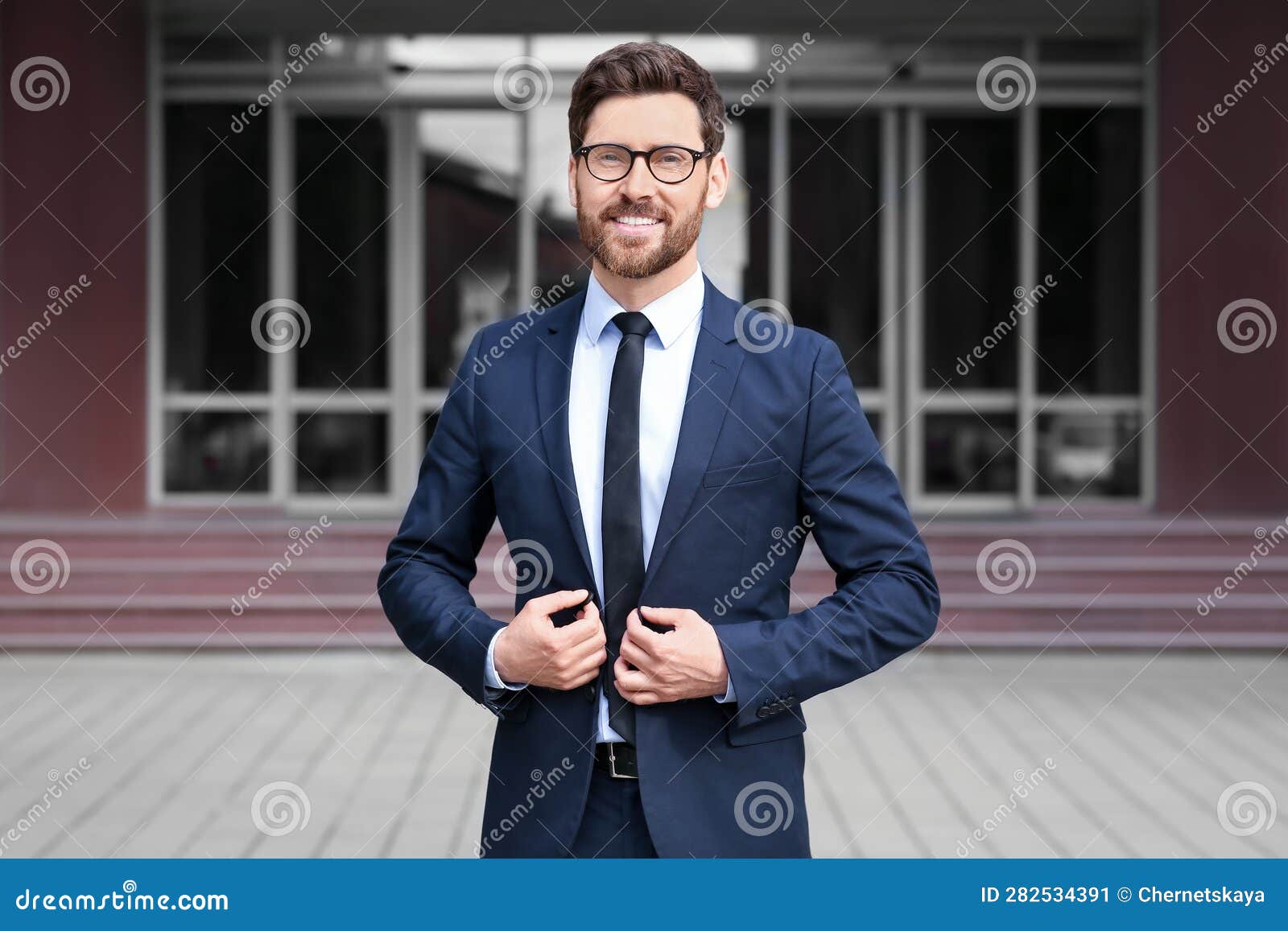 Handsome Real Estate Agent in Nice Suit Outdoors Stock Image - Image of ...