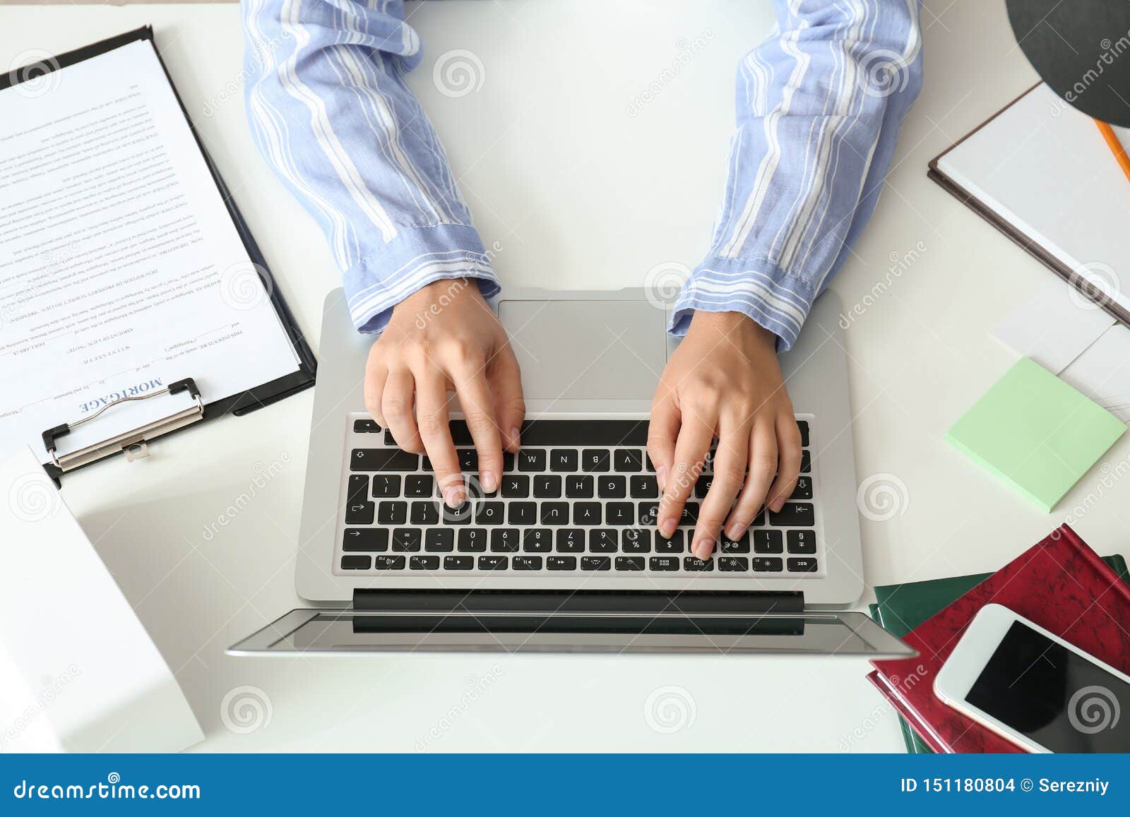 Real Estate Agent Working on Laptop in Office Stock Photo - Image of ...