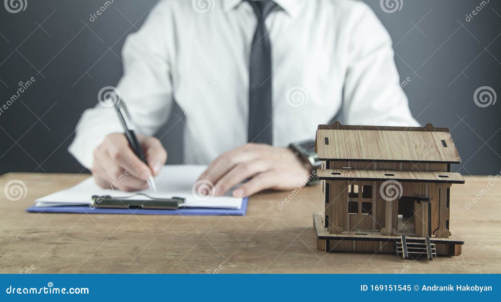 Real Estate Agent Working in Office. Real Estate Concept Stock Image ...