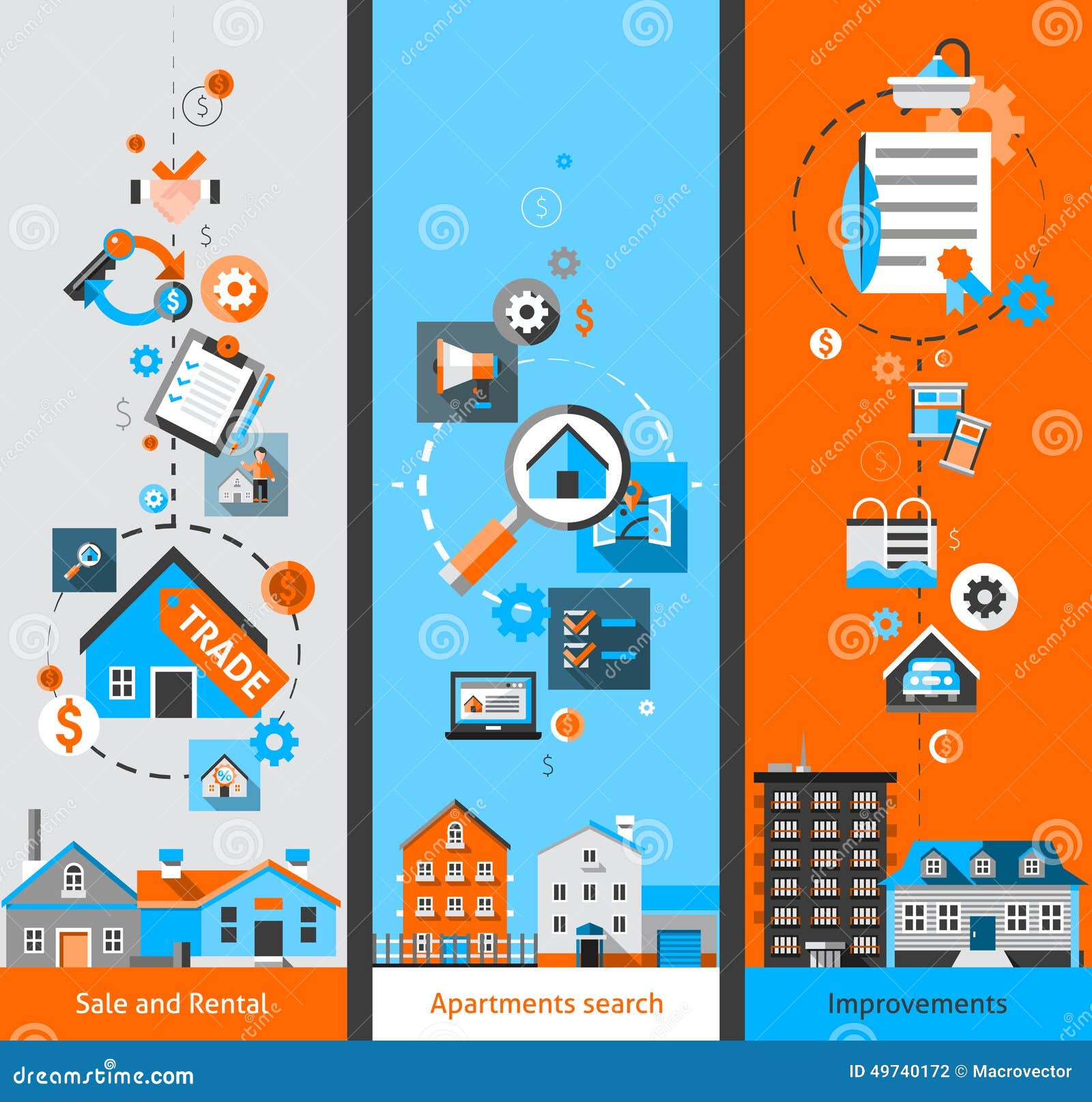 Real Estate Banners stock vector. Illustration of background - 49740172 Real Estate Banners stock vector. Illustration of background - 49740172