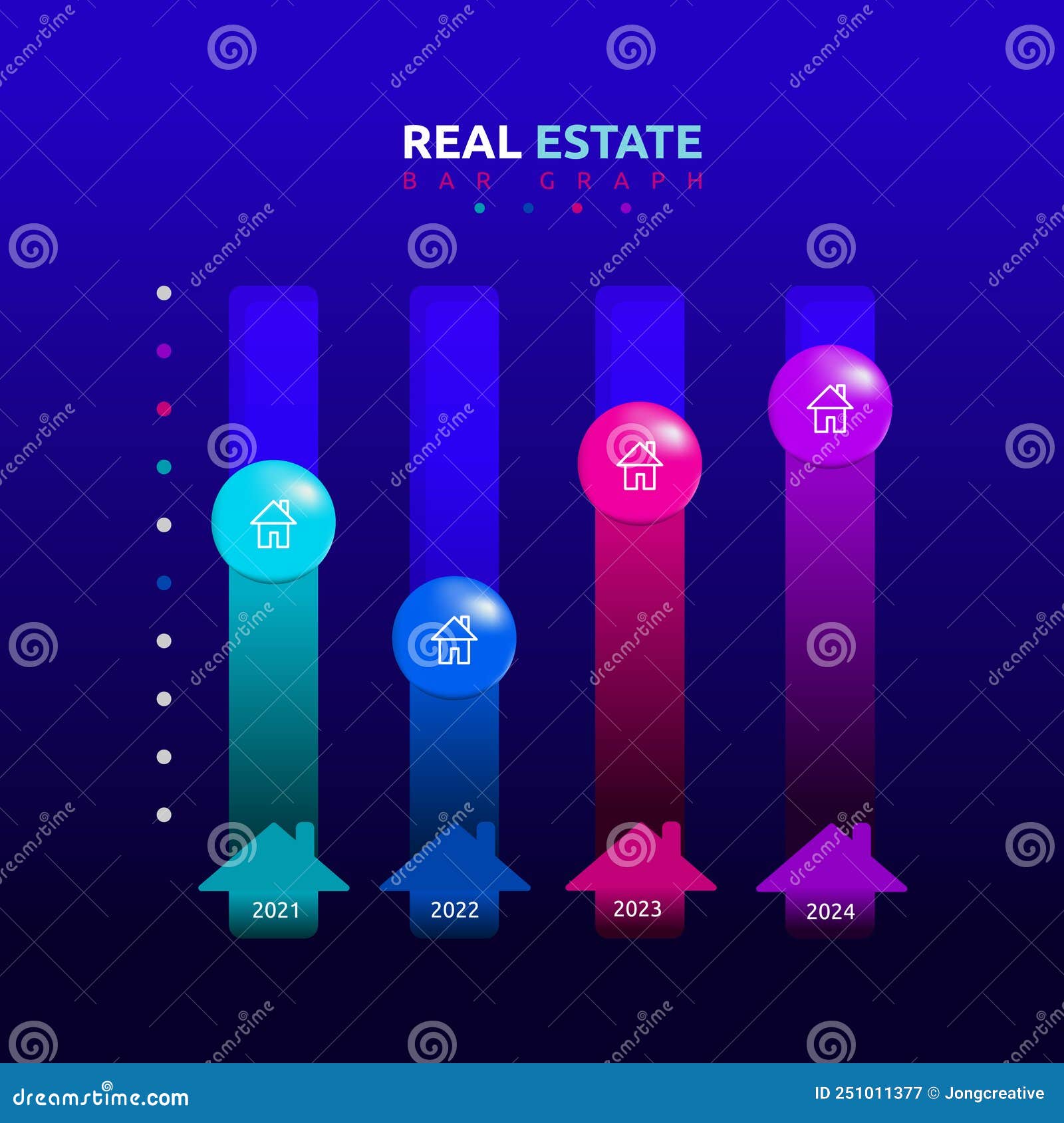 Real Estate Bar Graphic Chart Statistic Data Infographic Template Stock ...