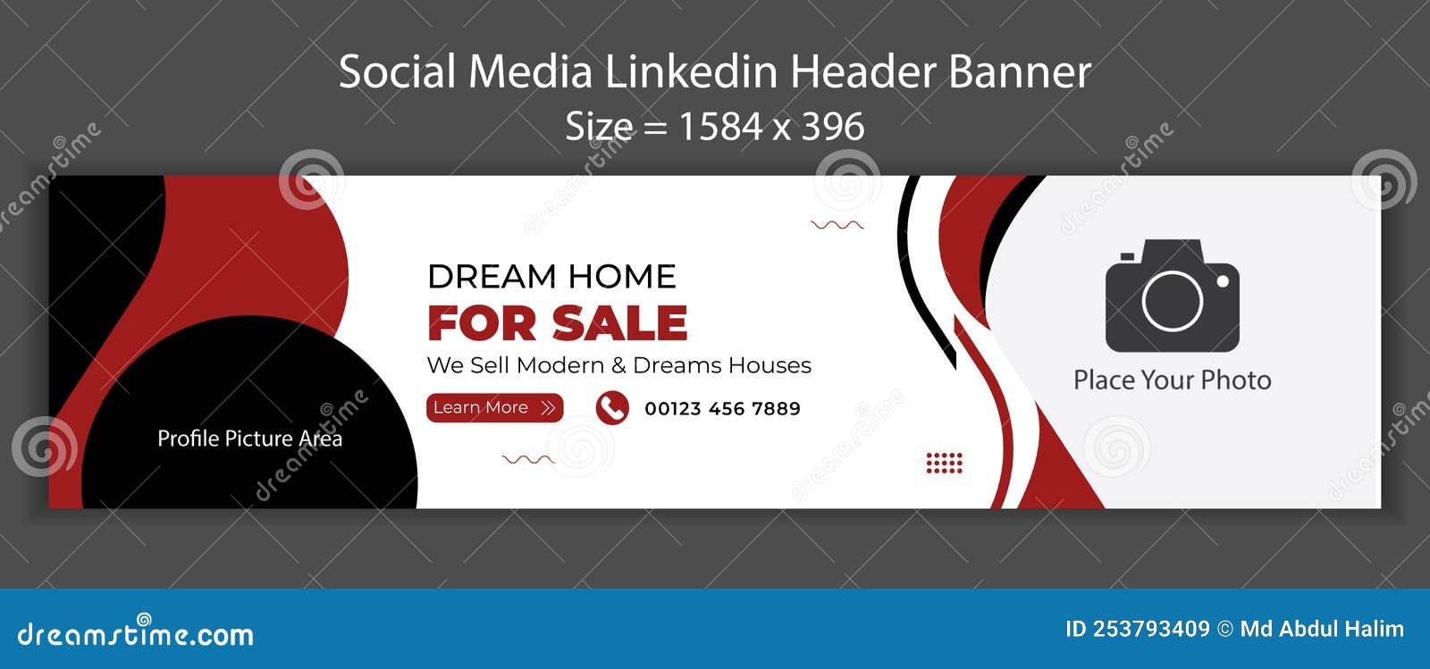 Real Estate Best LinkedIn Banner Background Template Design Stock Image ...