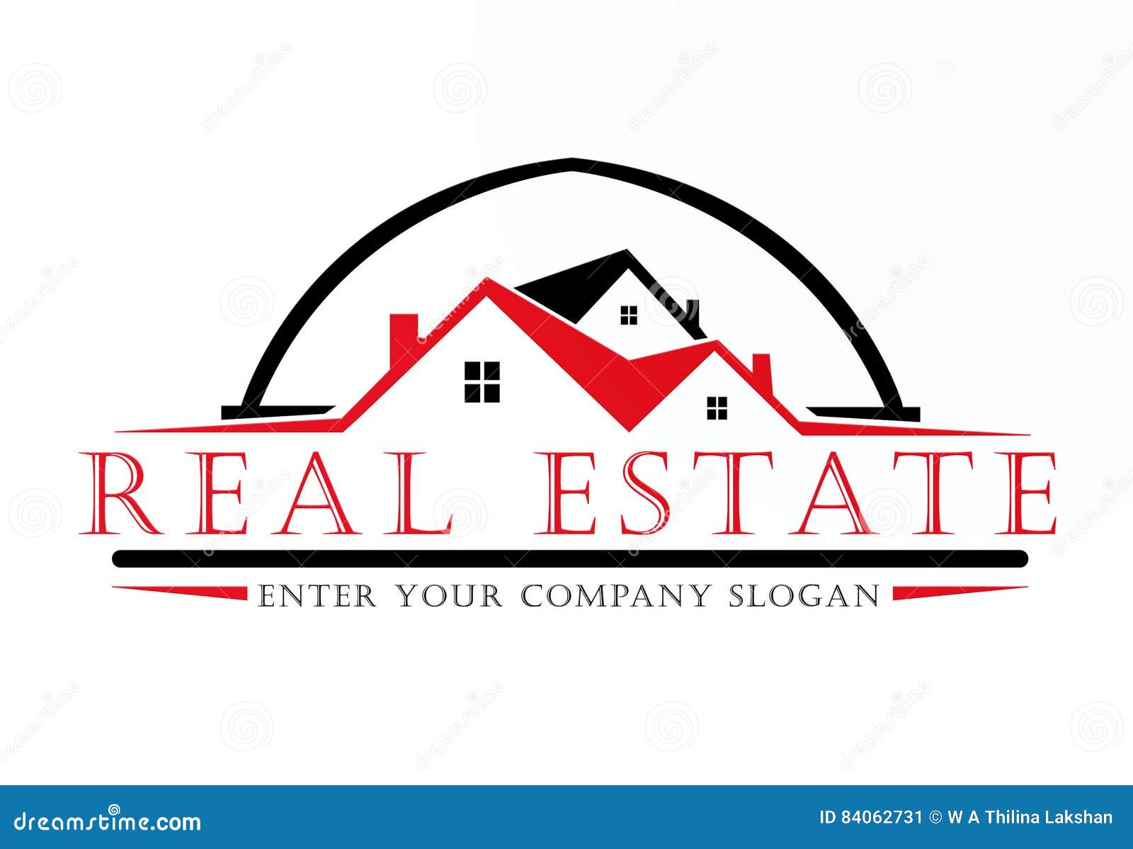 Real Estate Black and Red Color Logo Vector Design Stock Vector ...