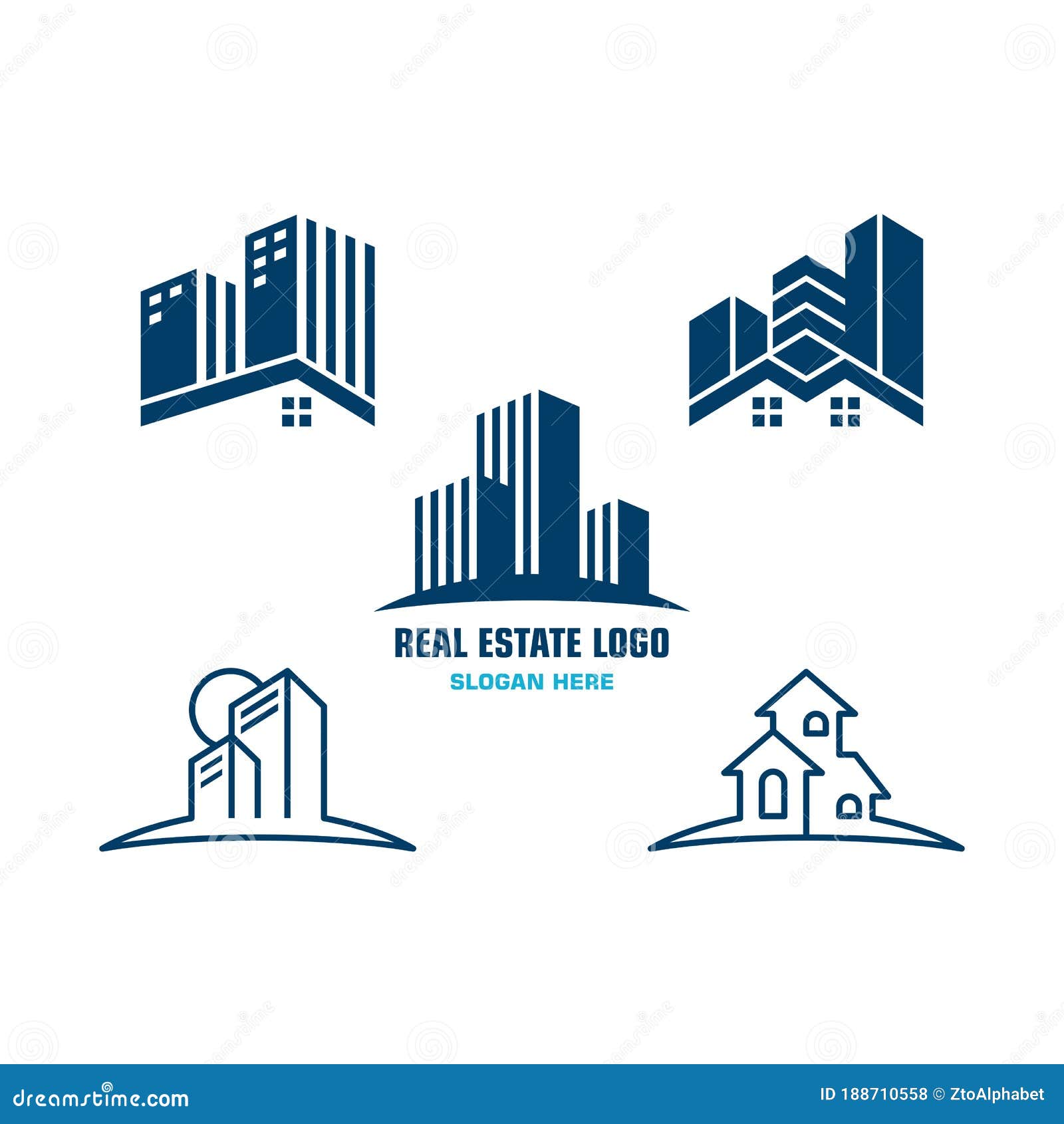 Real Estate Building Logo Template Stock Vector - Illustration of ...