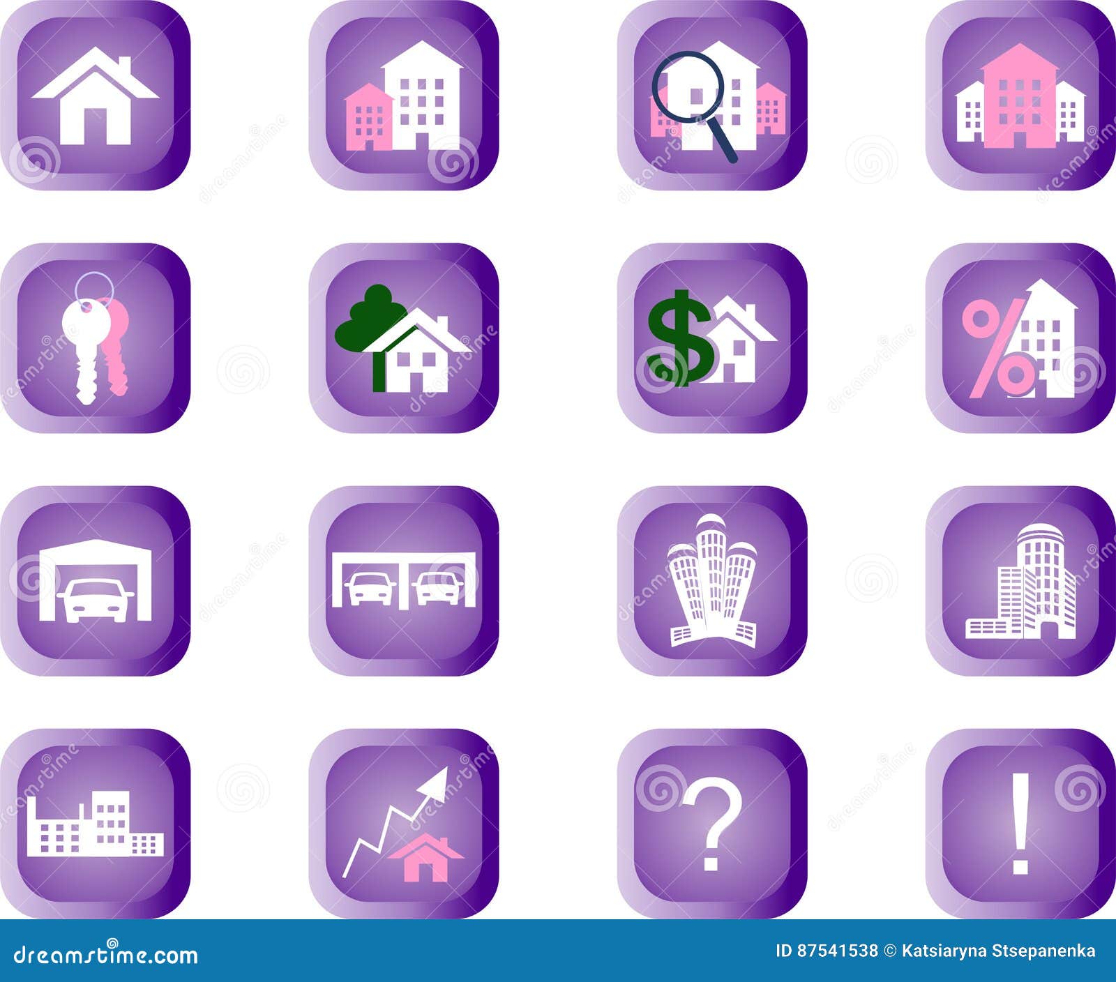 Real estate buttons stock illustration. Illustration of signpost - 87541538