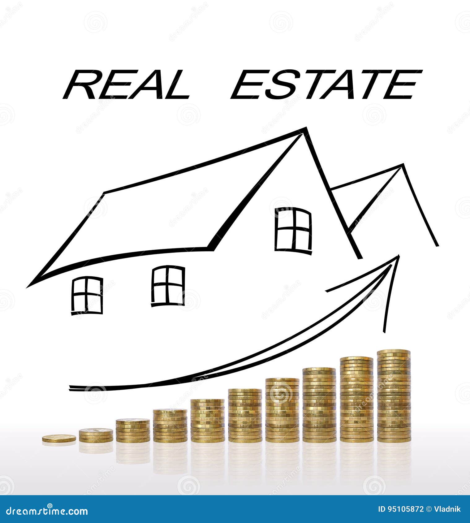 Real estate and coins stock photo. Image of improvement - 95105872