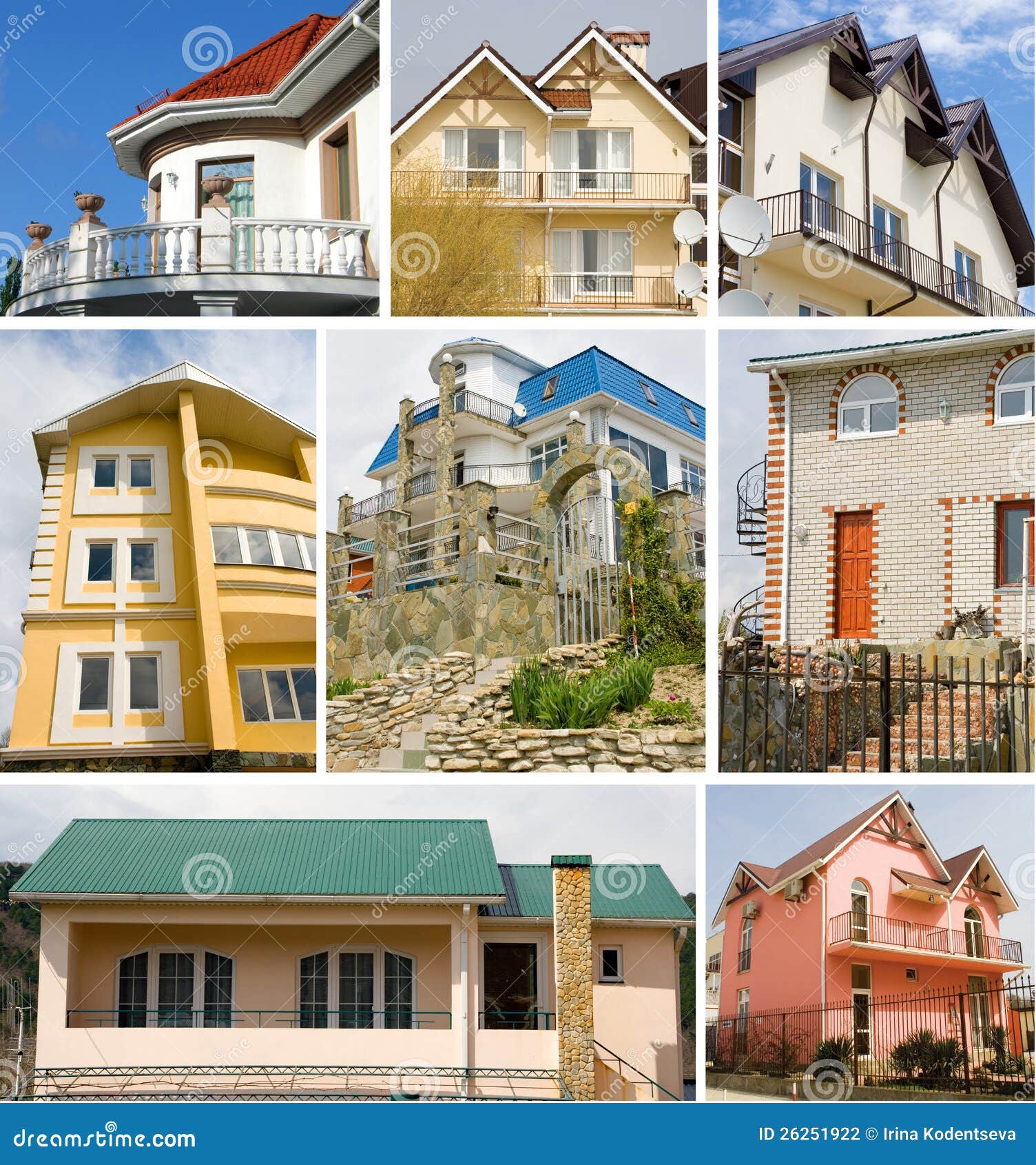 Real Estate Collage of Eight Cottages Stock Photo - Image of design ...