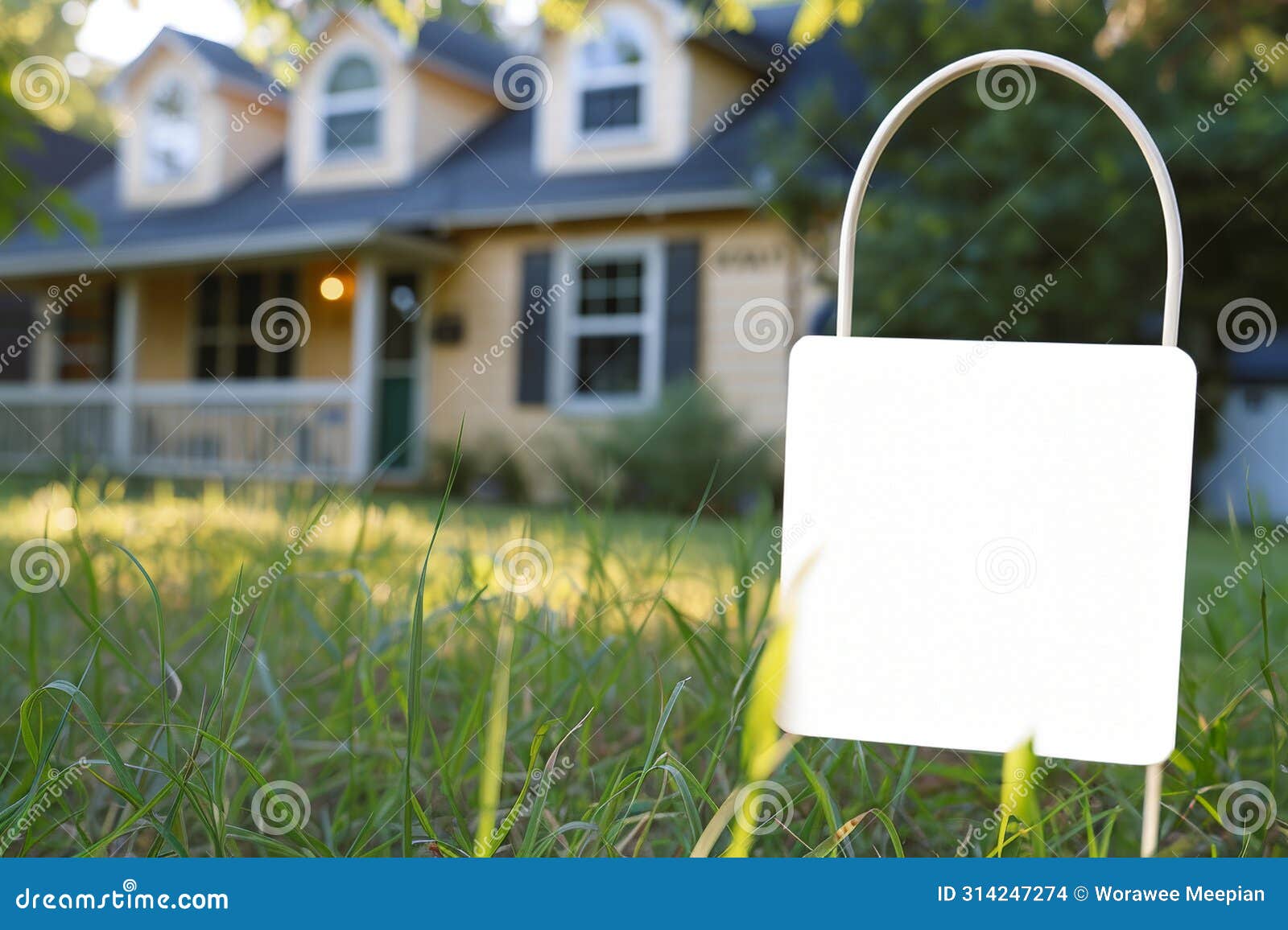 Real Estate Concept. Empty Sign Board for Rent House Stock Photo ...