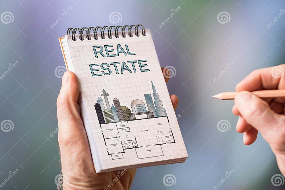 Real Estate Concept on a Notepad Stock Image - Image of apartment ...