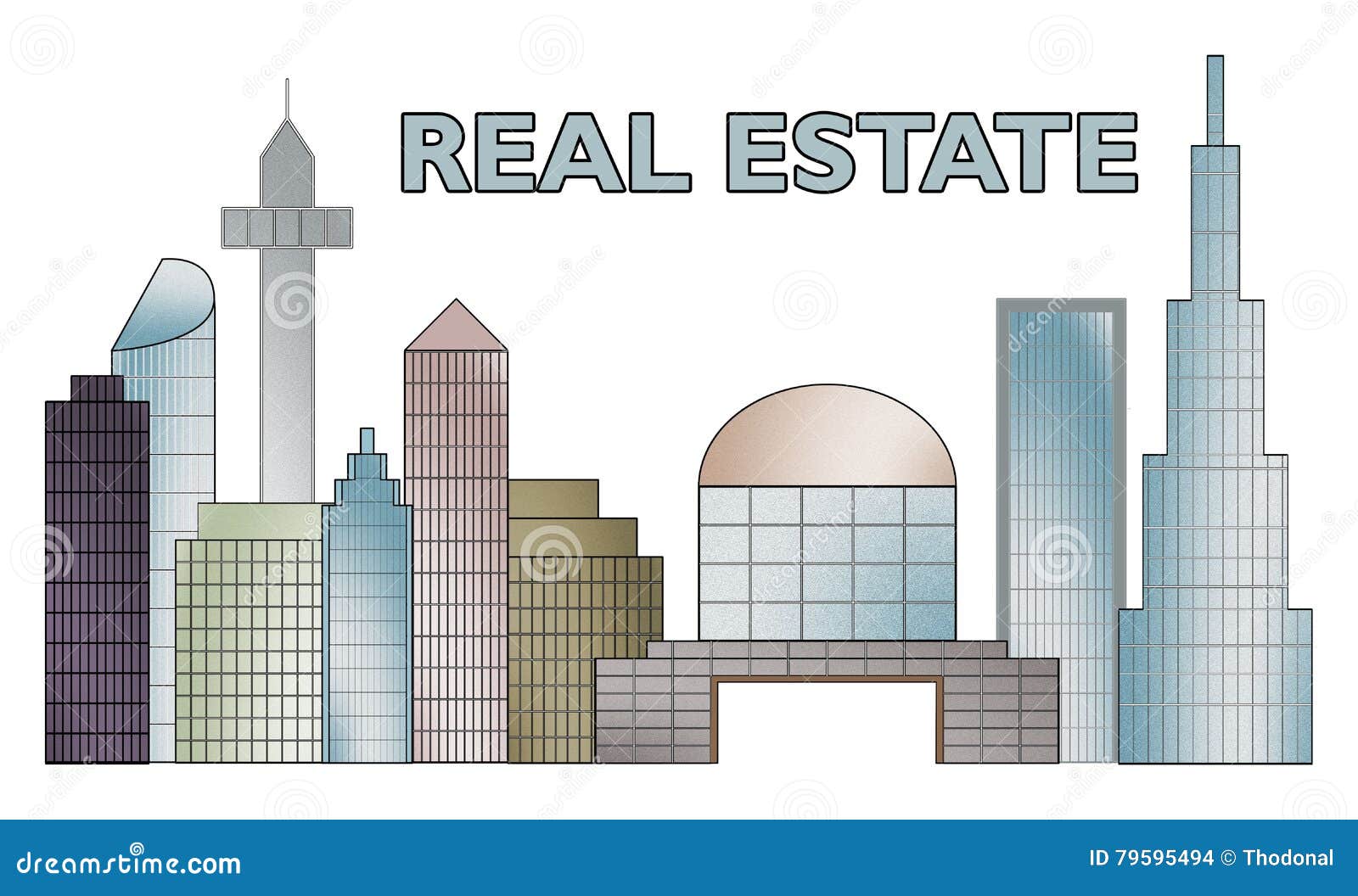 Real Estate Concept on White Background Stock Illustration ...