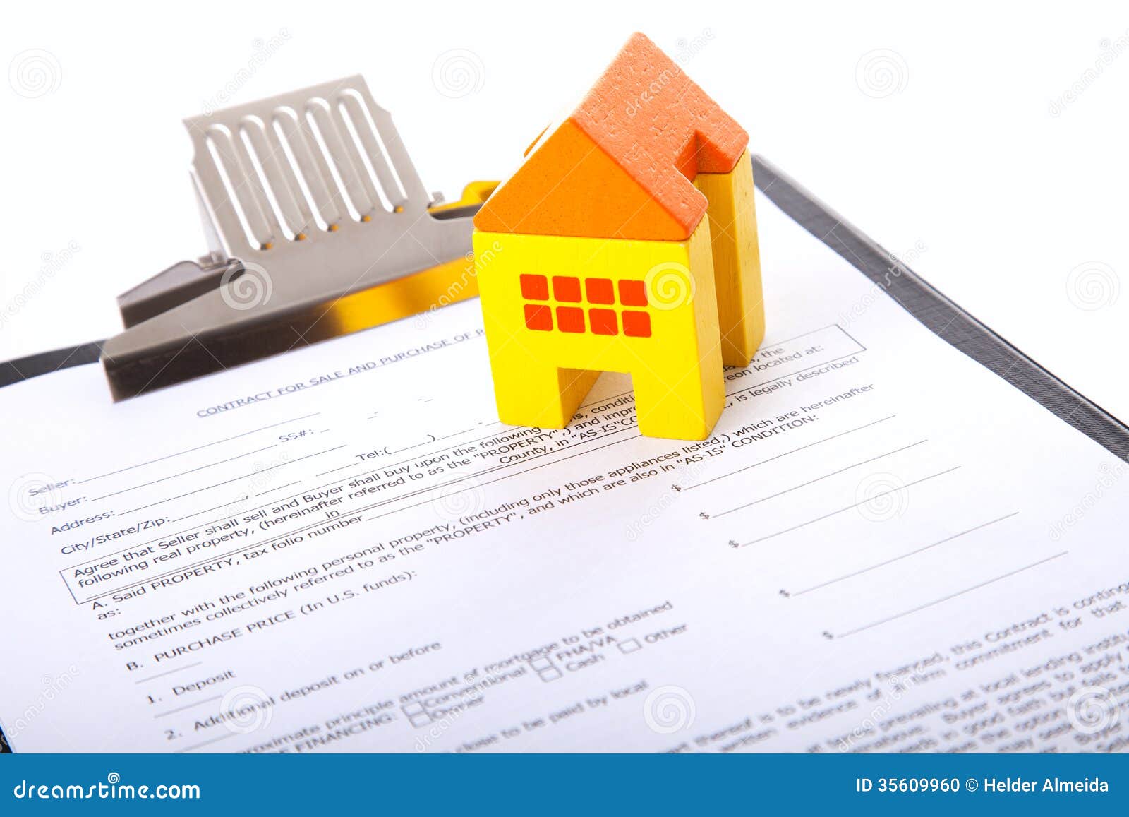 Real estate contract stock photo. Image of house, real - 35609960