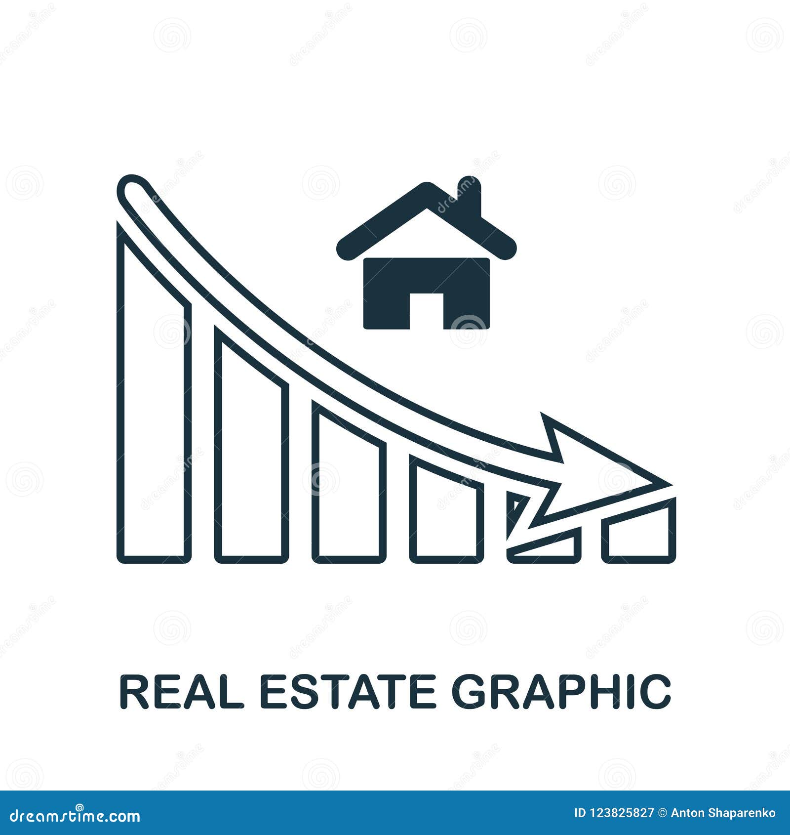 Real Estate Decrease Graphic Icon. Mobile App, Printing, Web Site Icon ...