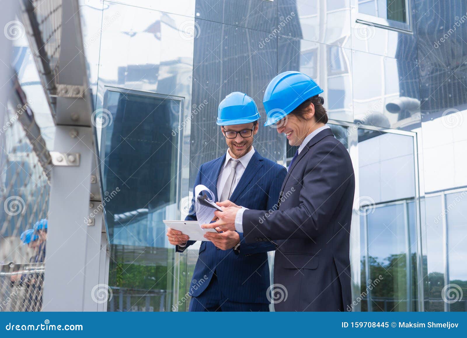 Real Estate Developers in Helmets. New Office Construction Stock Image ...