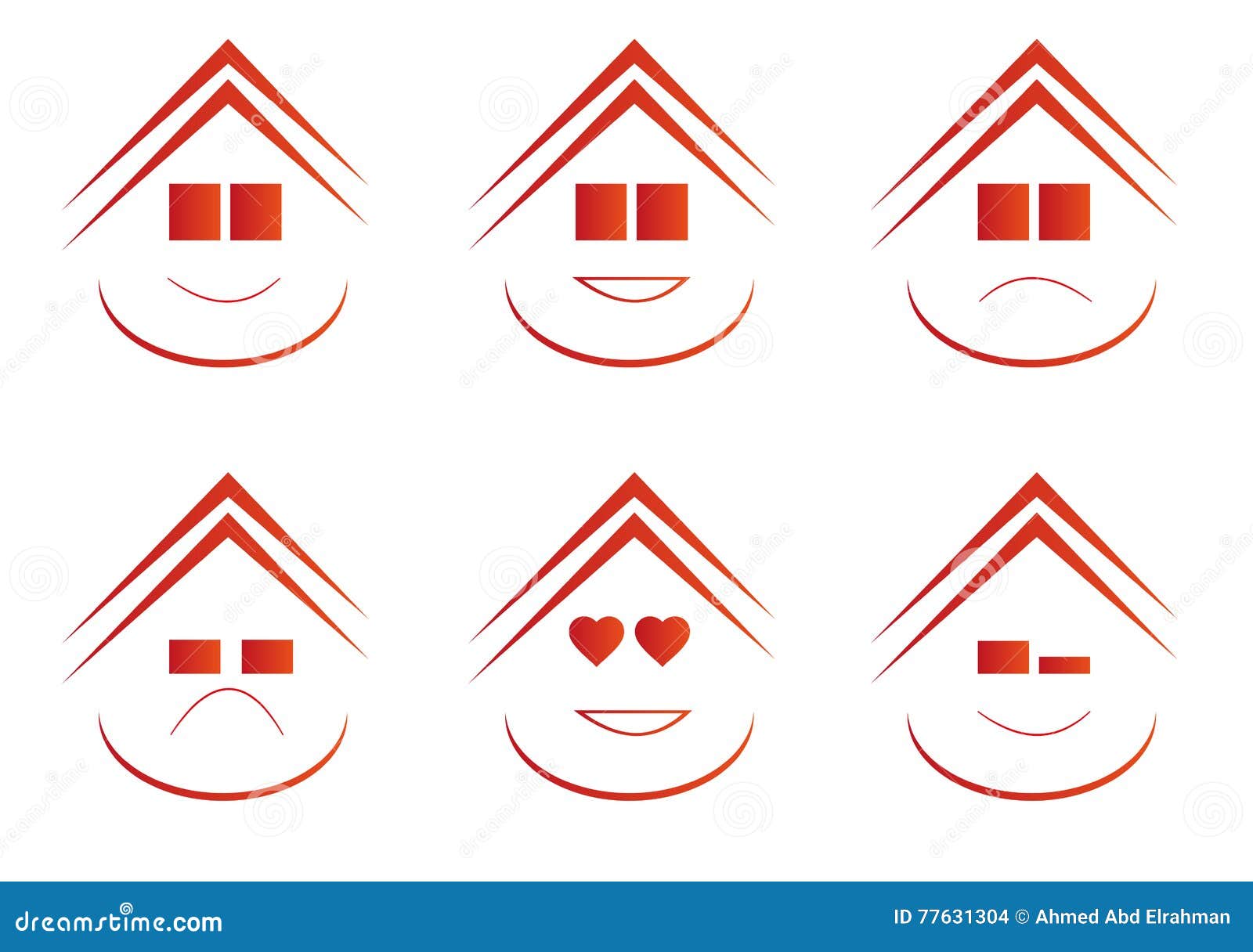 Real Estate-Emoticons vektor abbildung. Illustration von haupt - 77631304