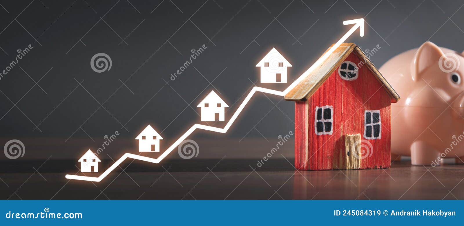 Real Estate Graph. House Market Growth Stock Image - Image of finance ...