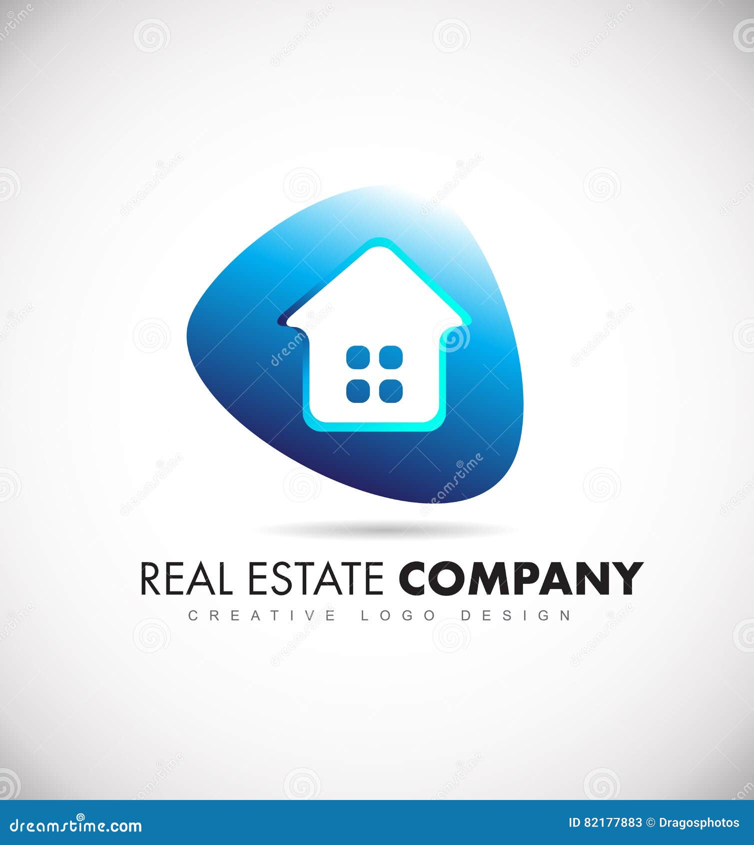 Real Estate House Blue Logo Icon Design Stock Vector - Illustration of ...