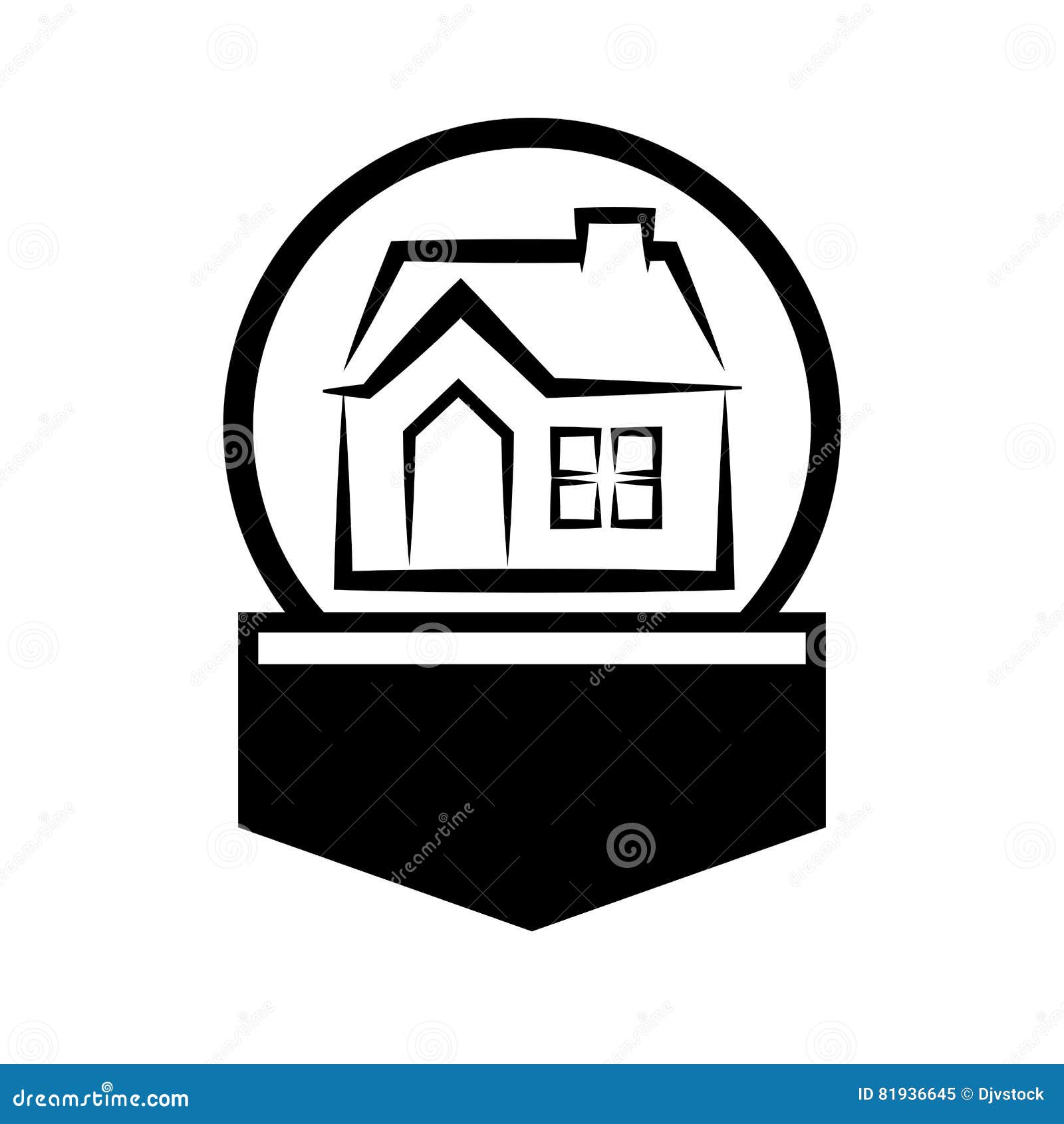 Real estate house in tag stock vector. Illustration of building - 81936645