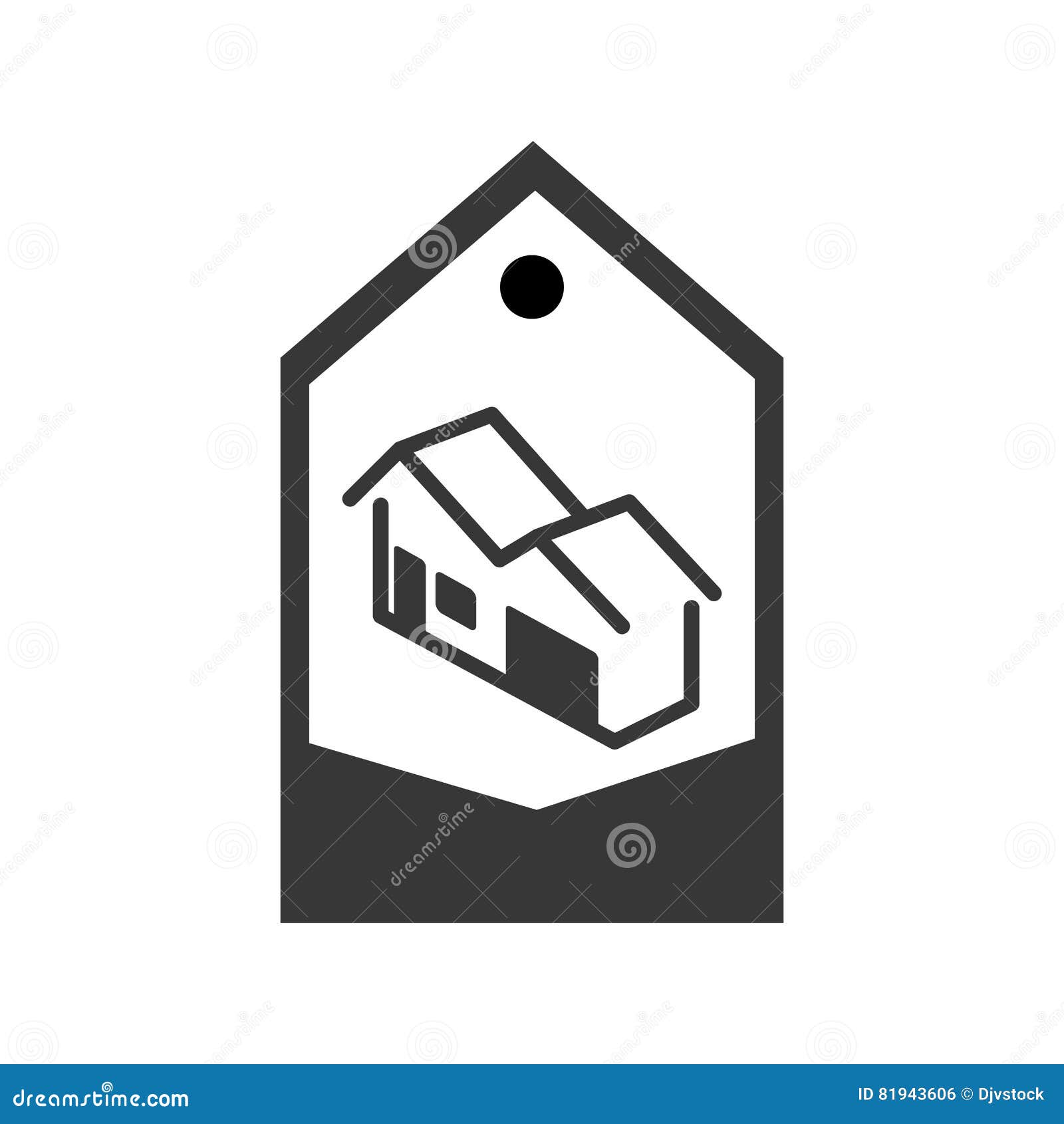Real estate house in tag stock vector. Illustration of real - 81943606