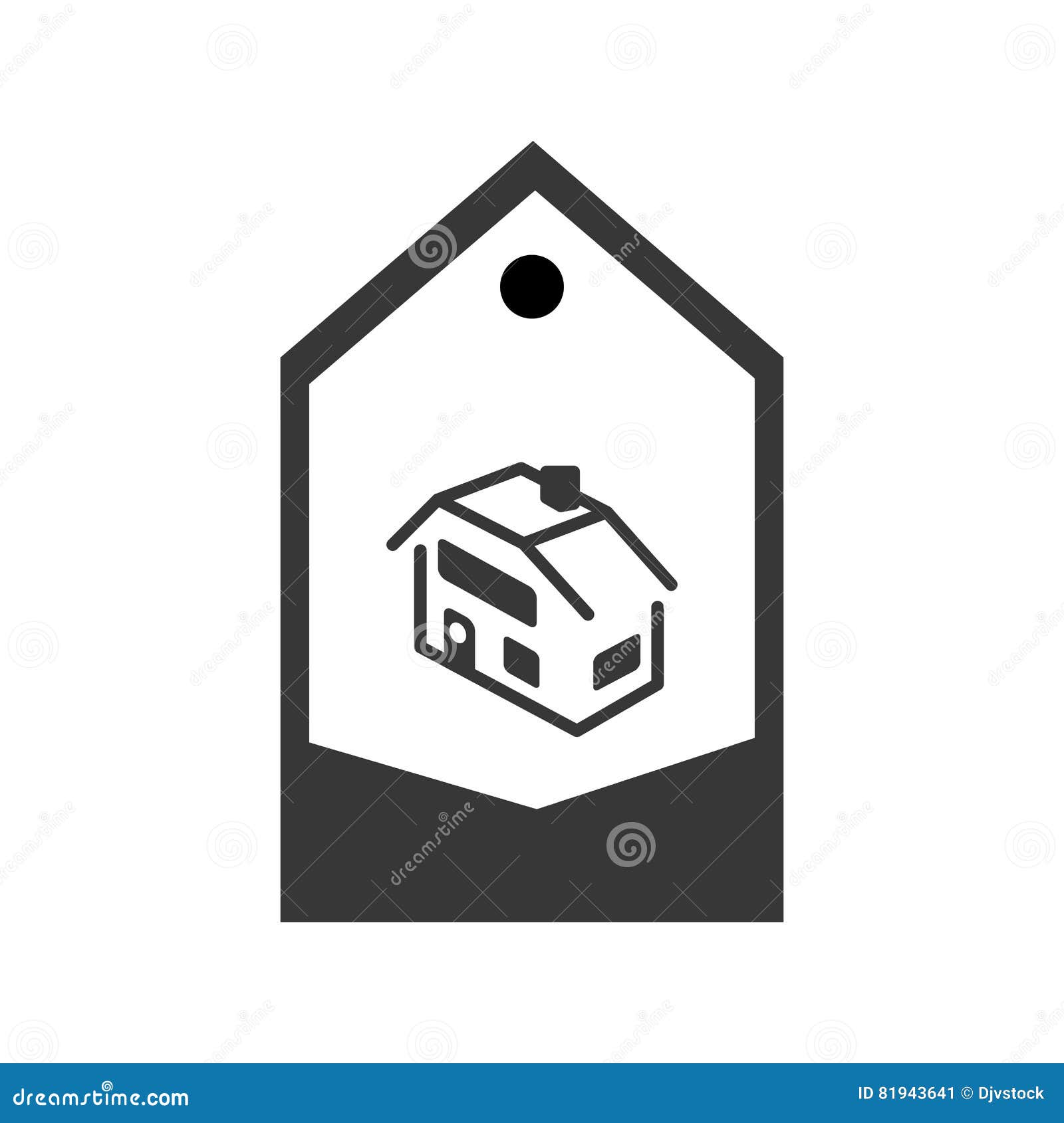 Real estate house in tag stock vector. Illustration of property - 81943641