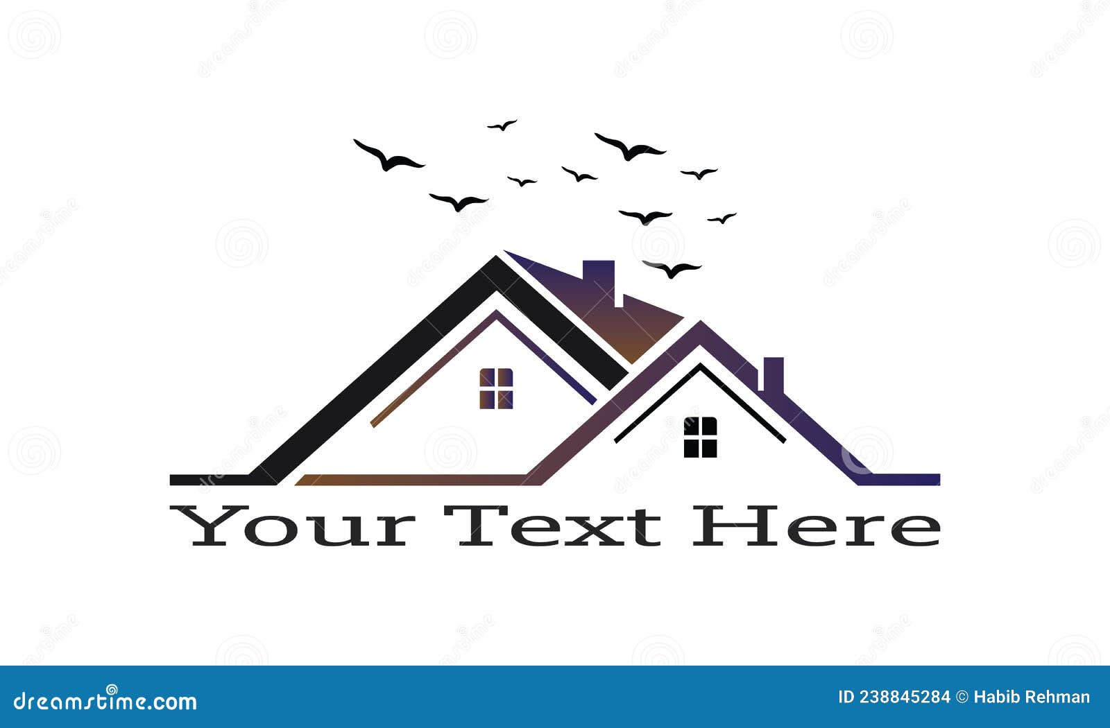 Real Estate, House with Windows and Doors Logo Vector Symbol Design ...