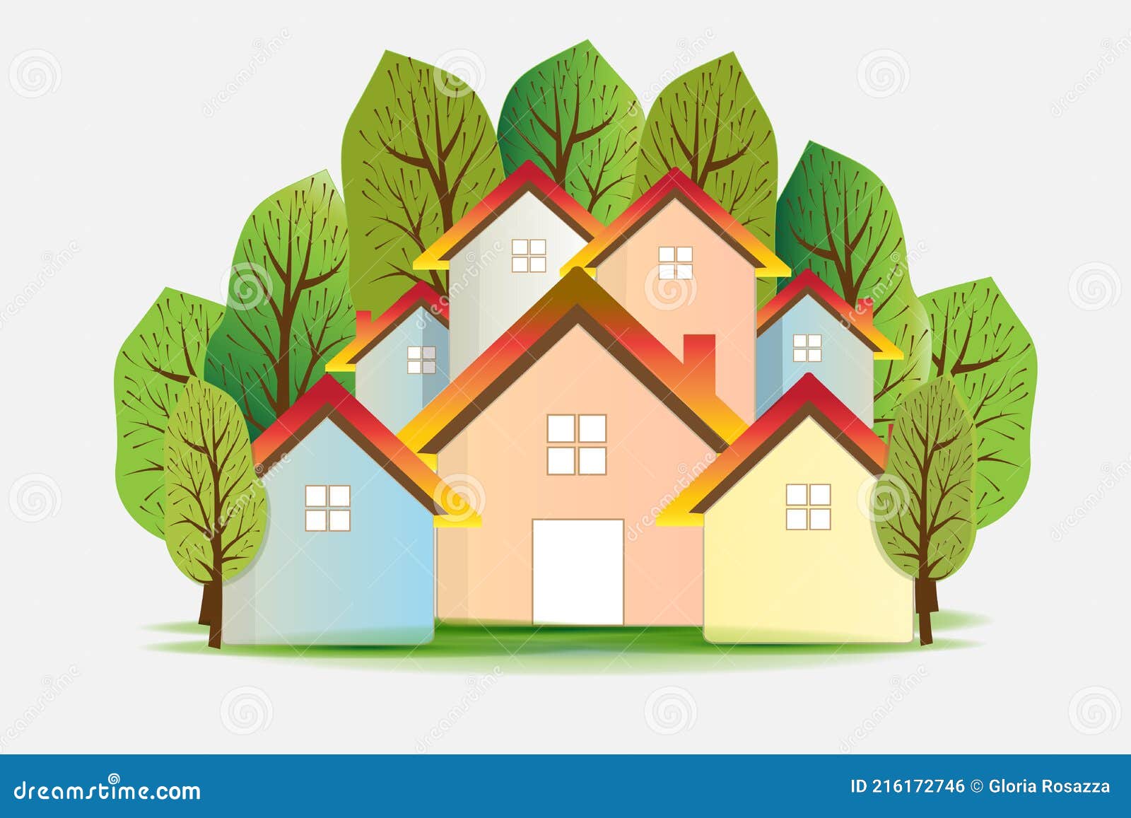 Housing Community Clipart