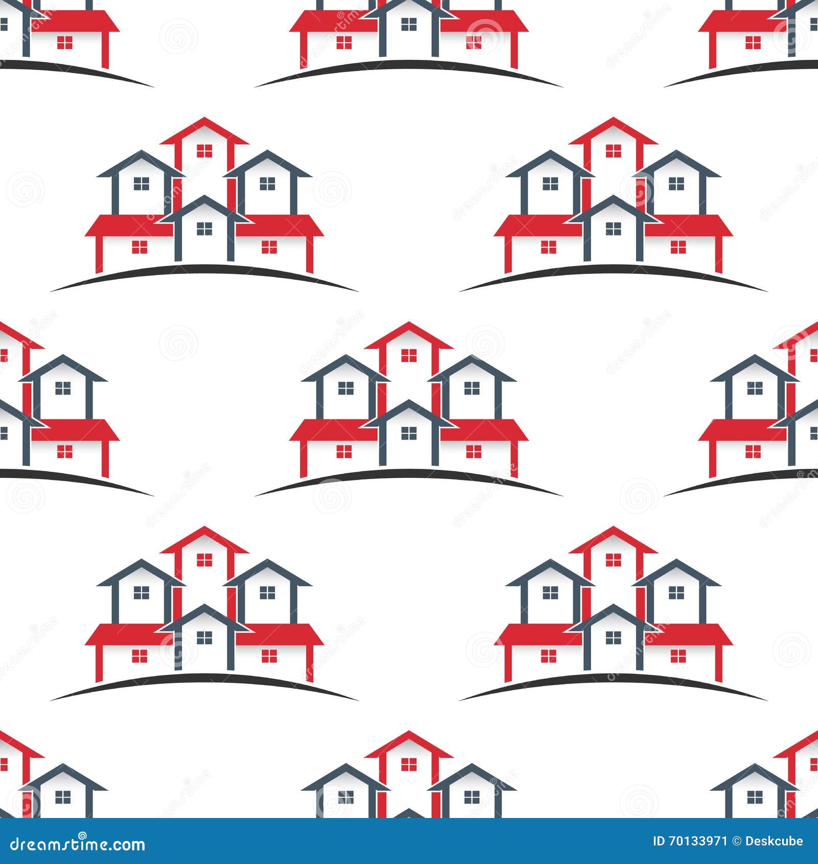 Real Estate Houses Seamless Pattern Background Stock Vector ...