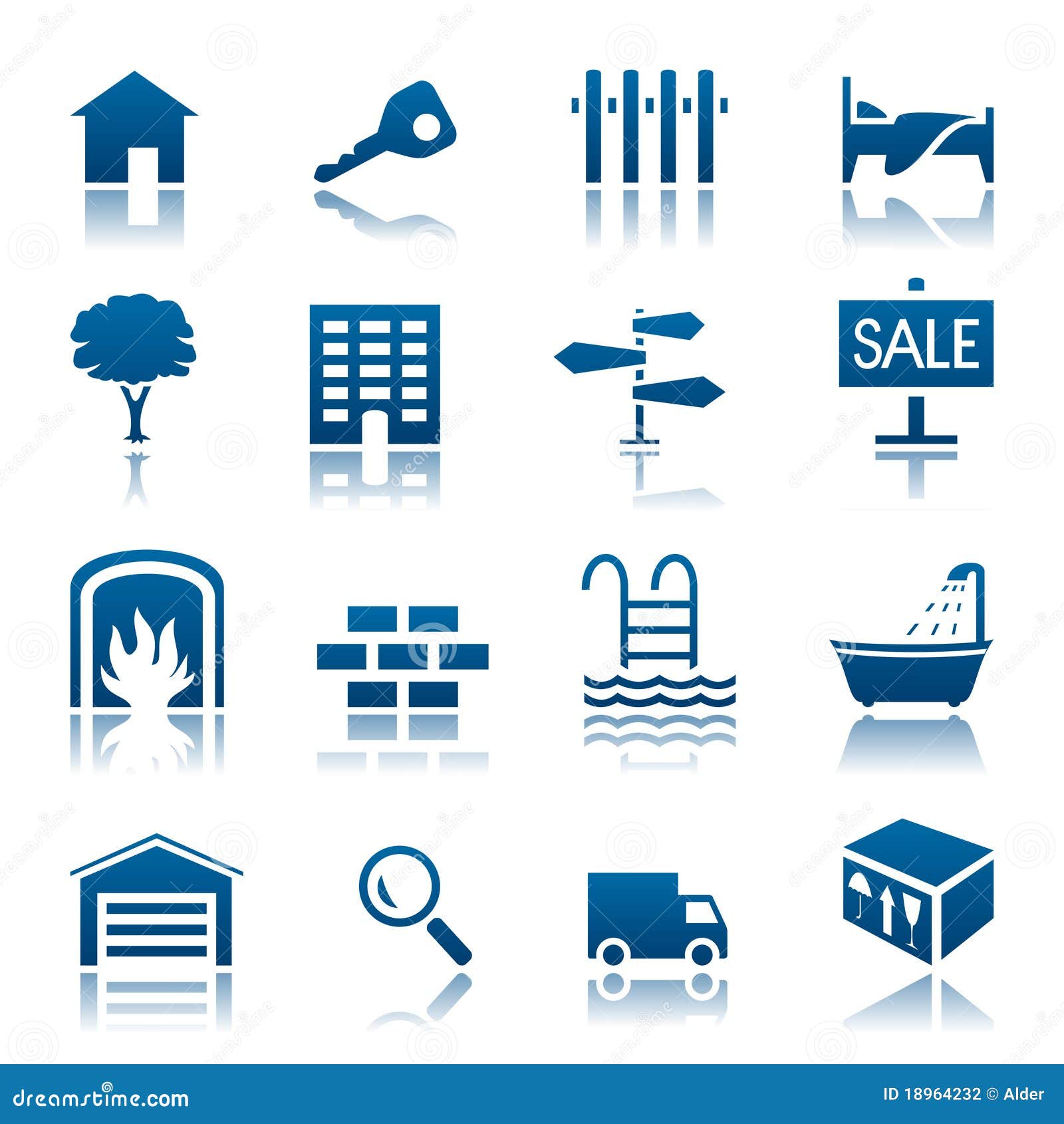 Real estate icon set stock vector. Illustration of packing - 18964232