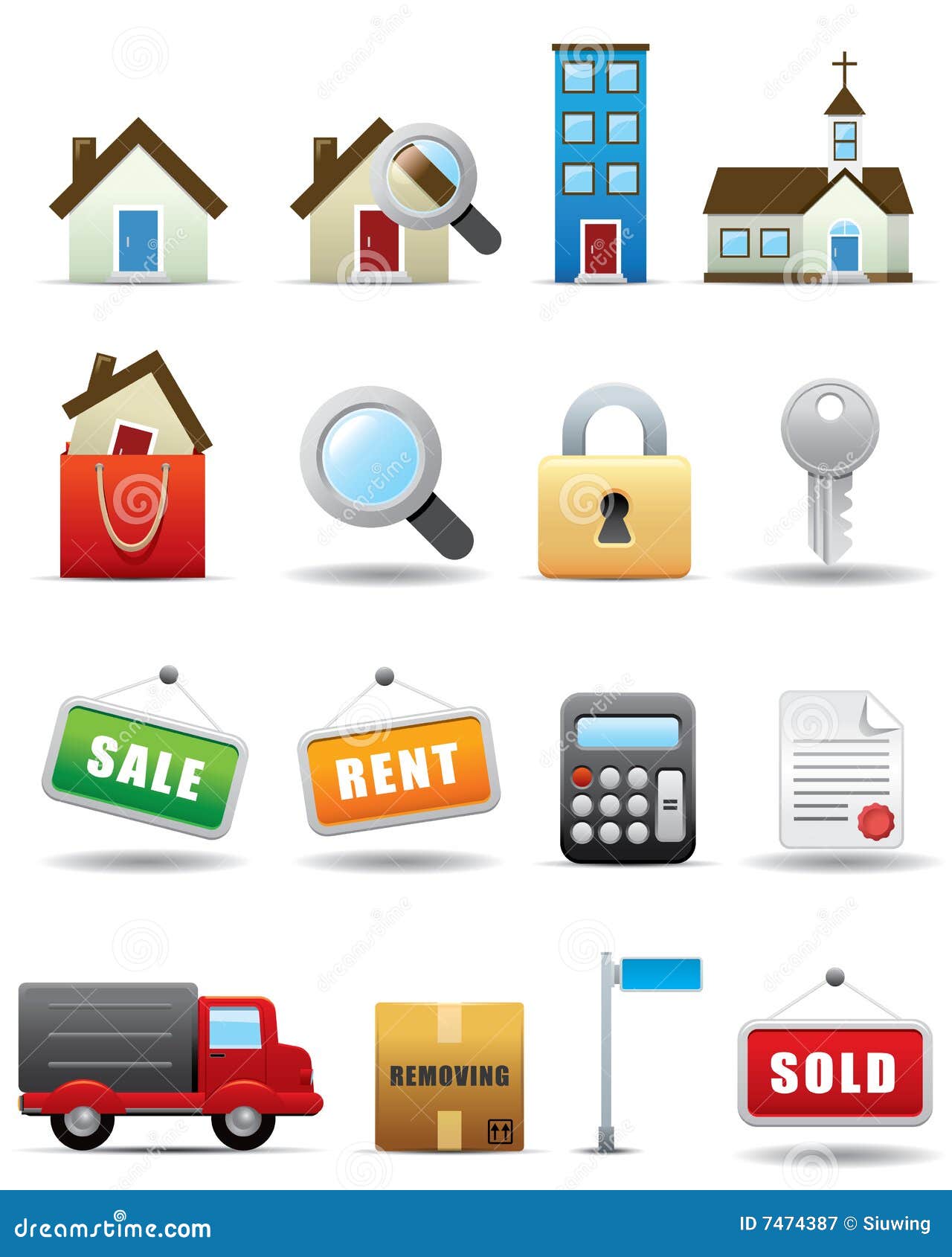 Real Estate Icon Set -- Premium Series Stock Vector - Illustration of ...