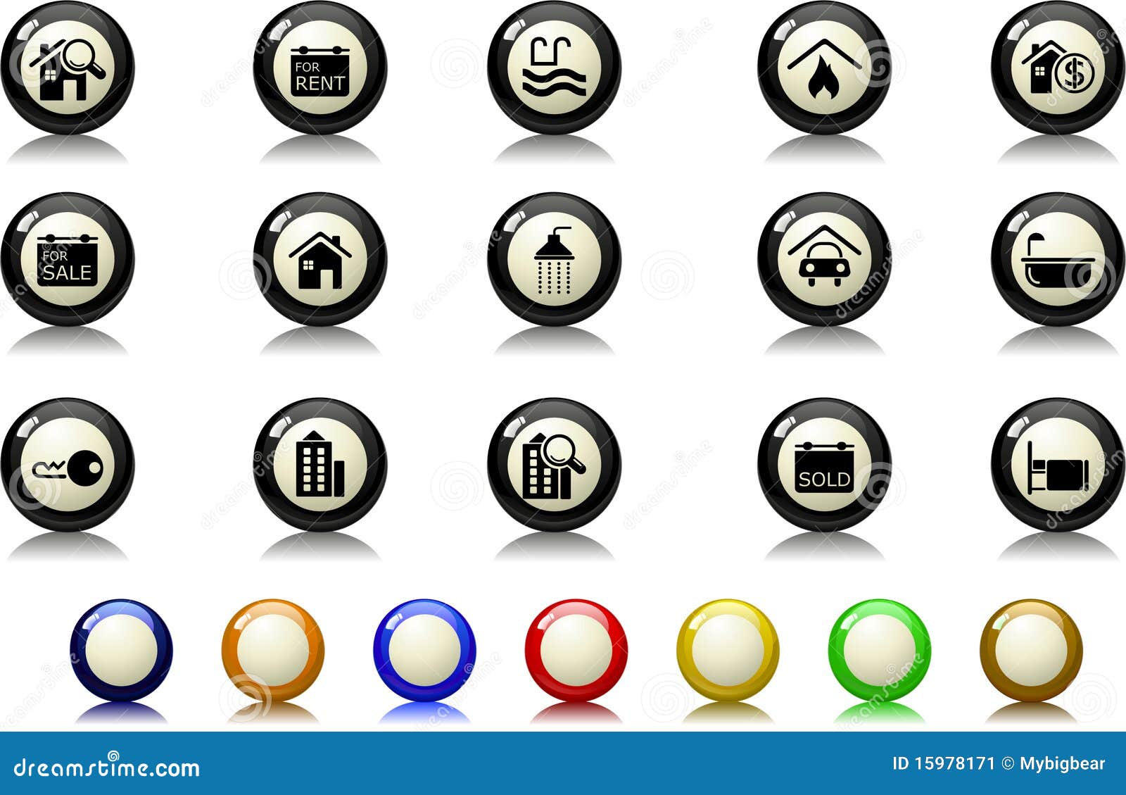 Real Estate icons stock vector. Illustration of house - 15978171